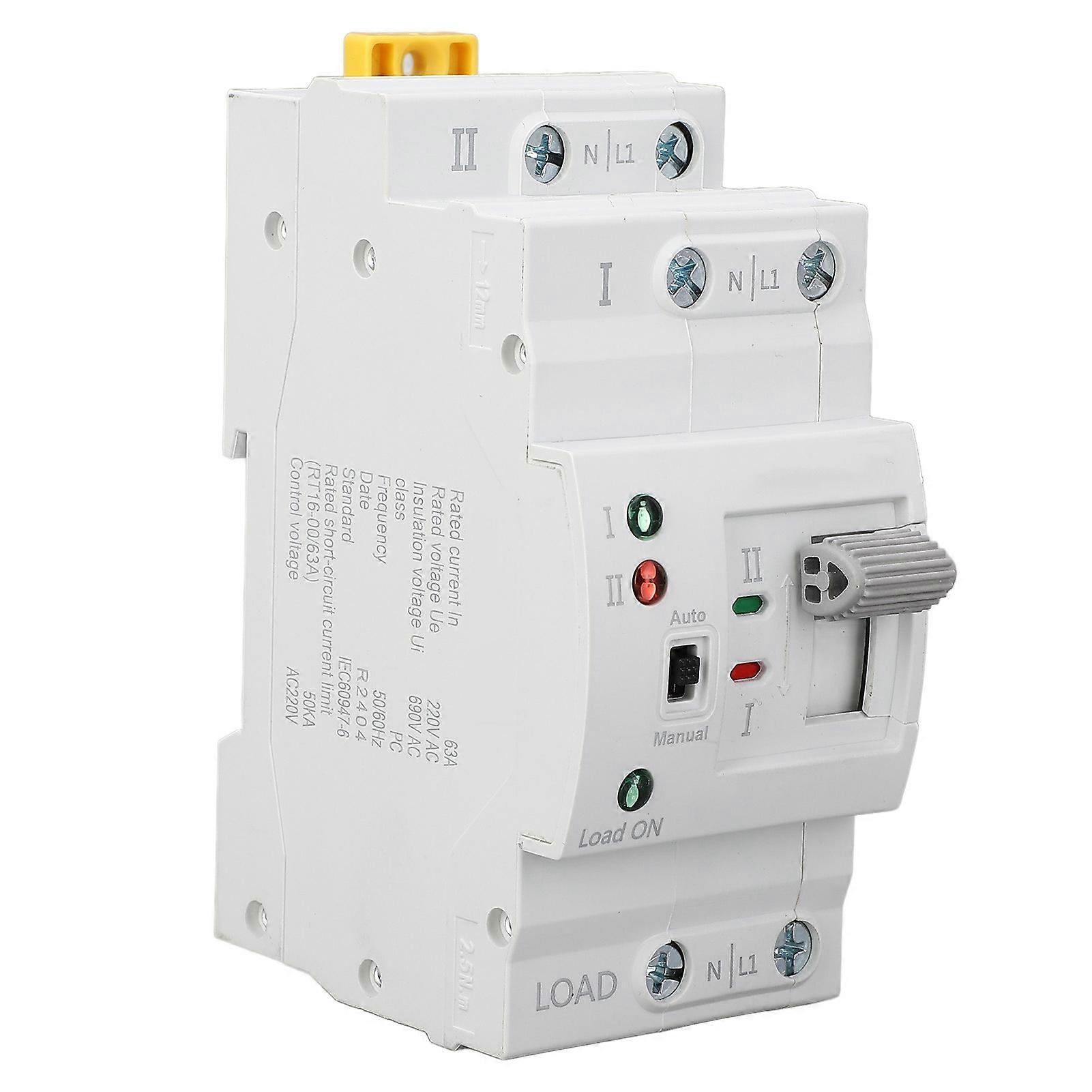 2P 63A ATS, Dual Power Automatic Transfer Switch 2P 63A Millisecond ...