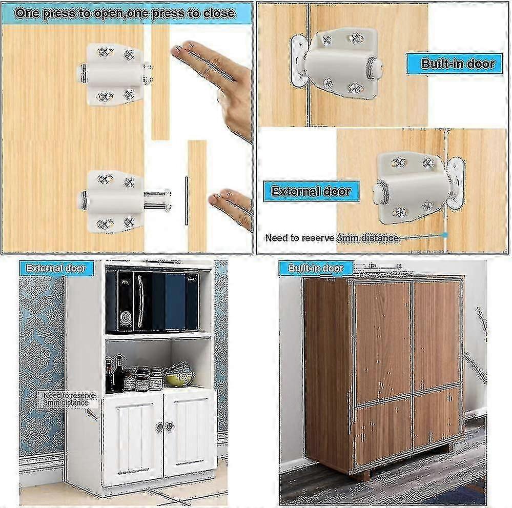 Magnetic Door Catch Push Open Magnetic Touch Latch Plastic Soft Close ...