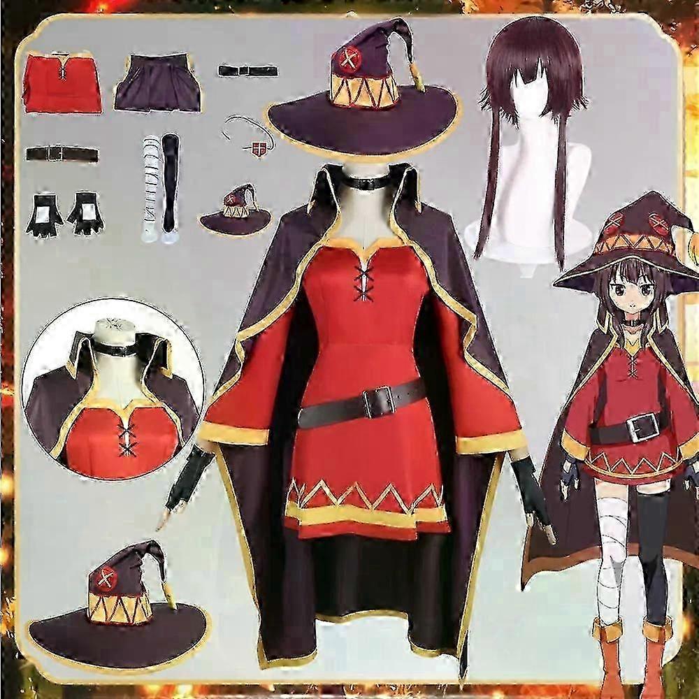 25-26 Anime Megumin Cosplay Costume Women Sorceress Dress Outfits ...