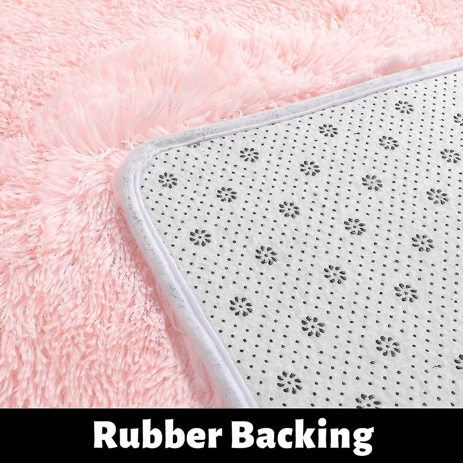 Blush Round Rug For Bedroom,fluffy Circle Rug 4'x4' For Kids Room,furry ...