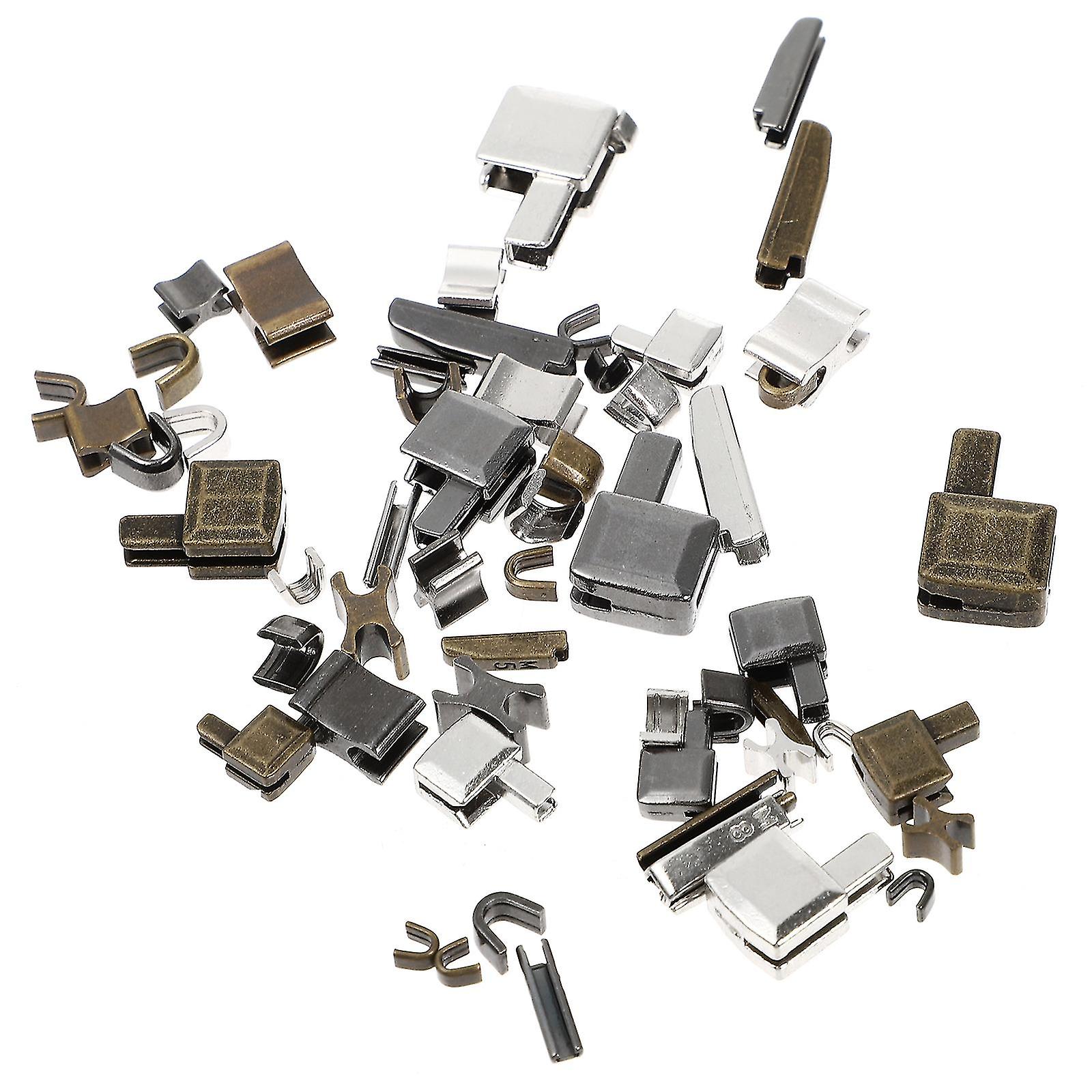 24 Set Metal Zipper Head Sliders Retainer Insertion Pin Zipper Stop ...