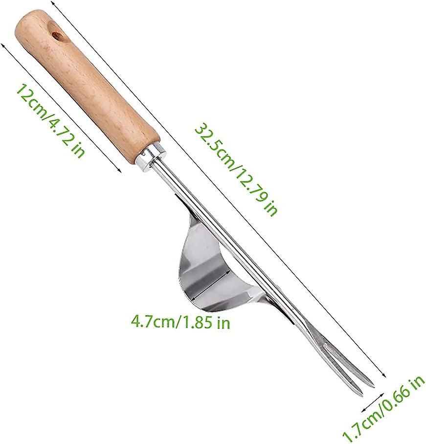 Manual Weeding Tool Stainless Steel Manual Weeder with Wood Handle ...