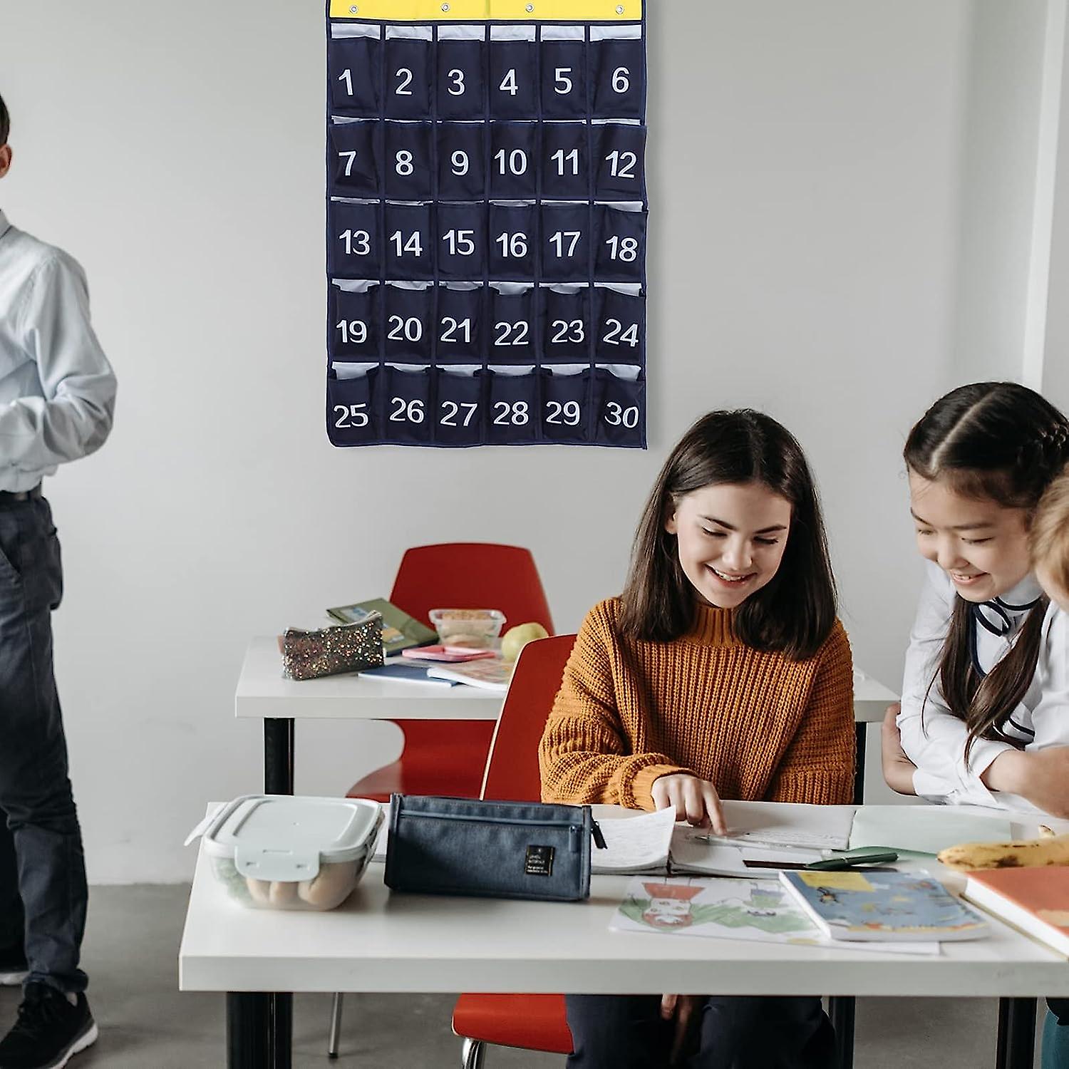 Numbered Classroom Pocket Chart, Sundries Closet Pocket For Cell Phones ...