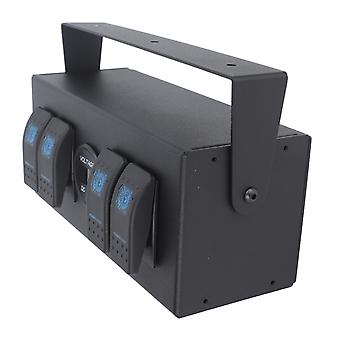 4 Gang Rocker Switch Box Waterproof On Off Switch Panel With Blue Light ...