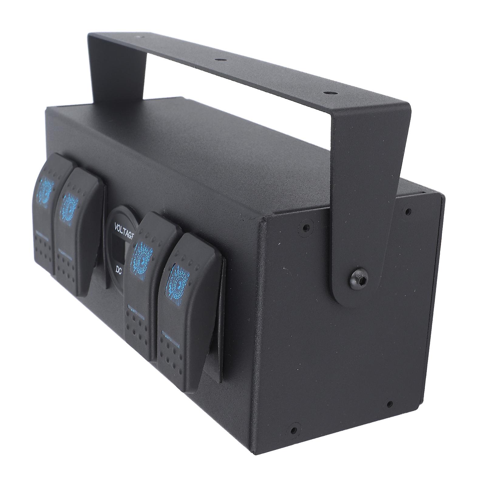 4 Gang Rocker Switch Box Waterproof On Off Switch Panel With Blue Light ...