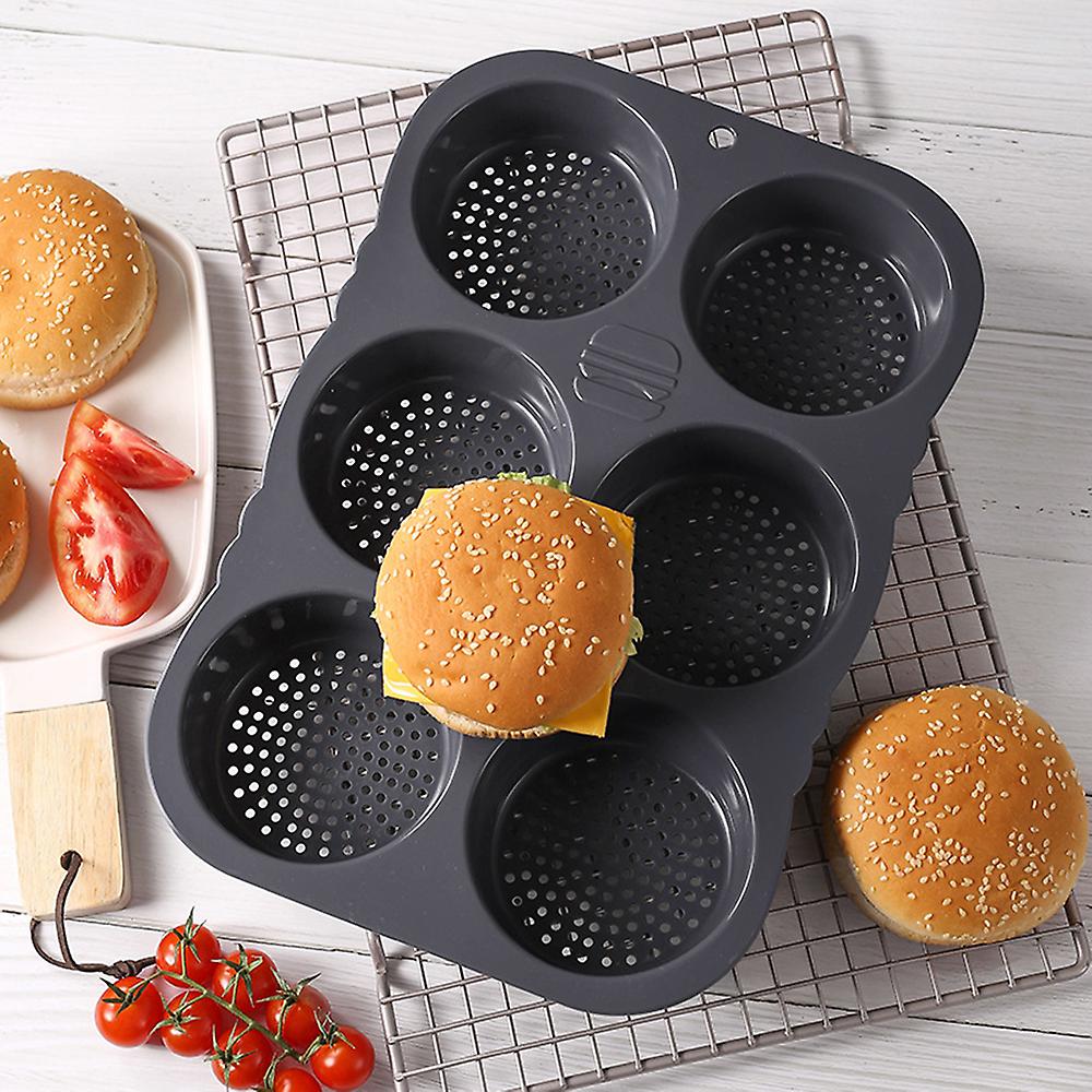 Homemade Burger Buns Silicone Mold Non-Stick Bread Loaf Pan Mould for ...