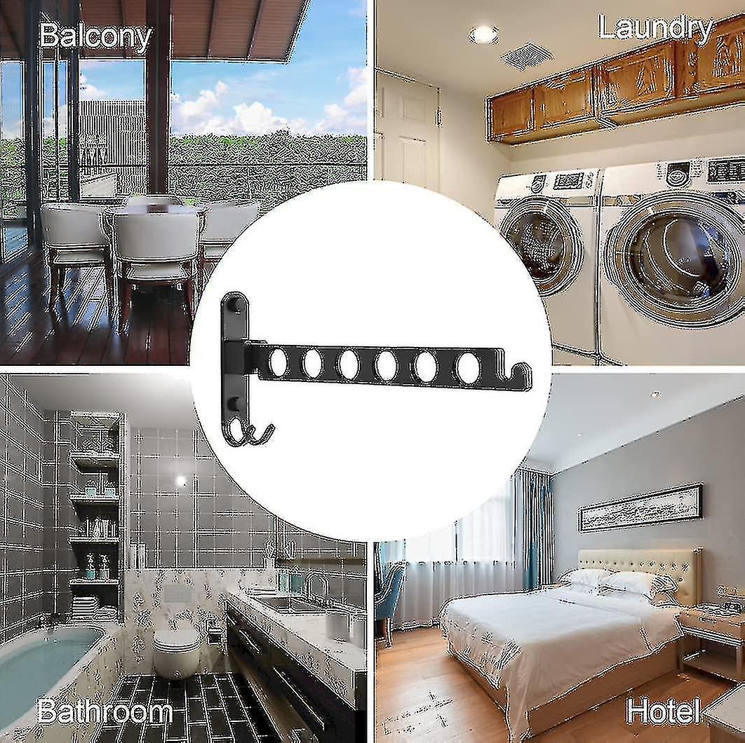 Wallmounted Clothes Rack, Wallmounted Hanger Drying Rack, 90 Rotation ...