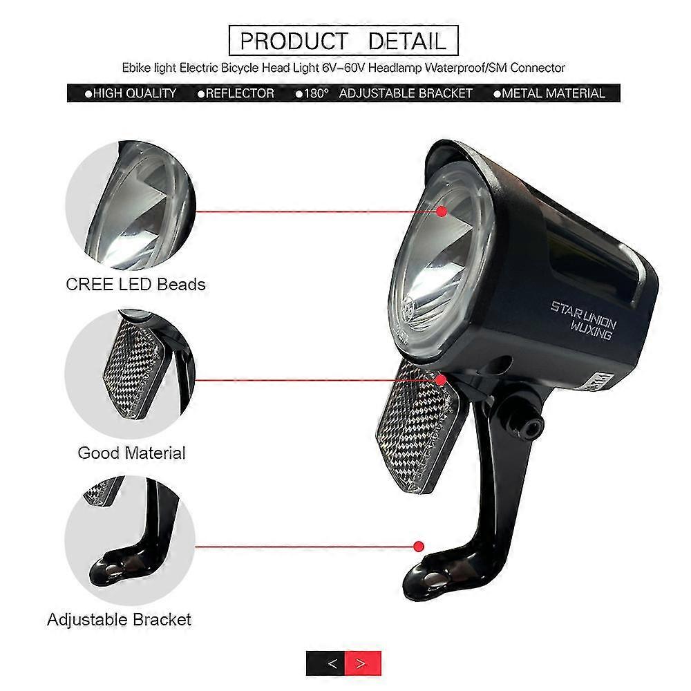 Electric Bike Headlight Replacement Led Light For E-bike And E-scooter ...