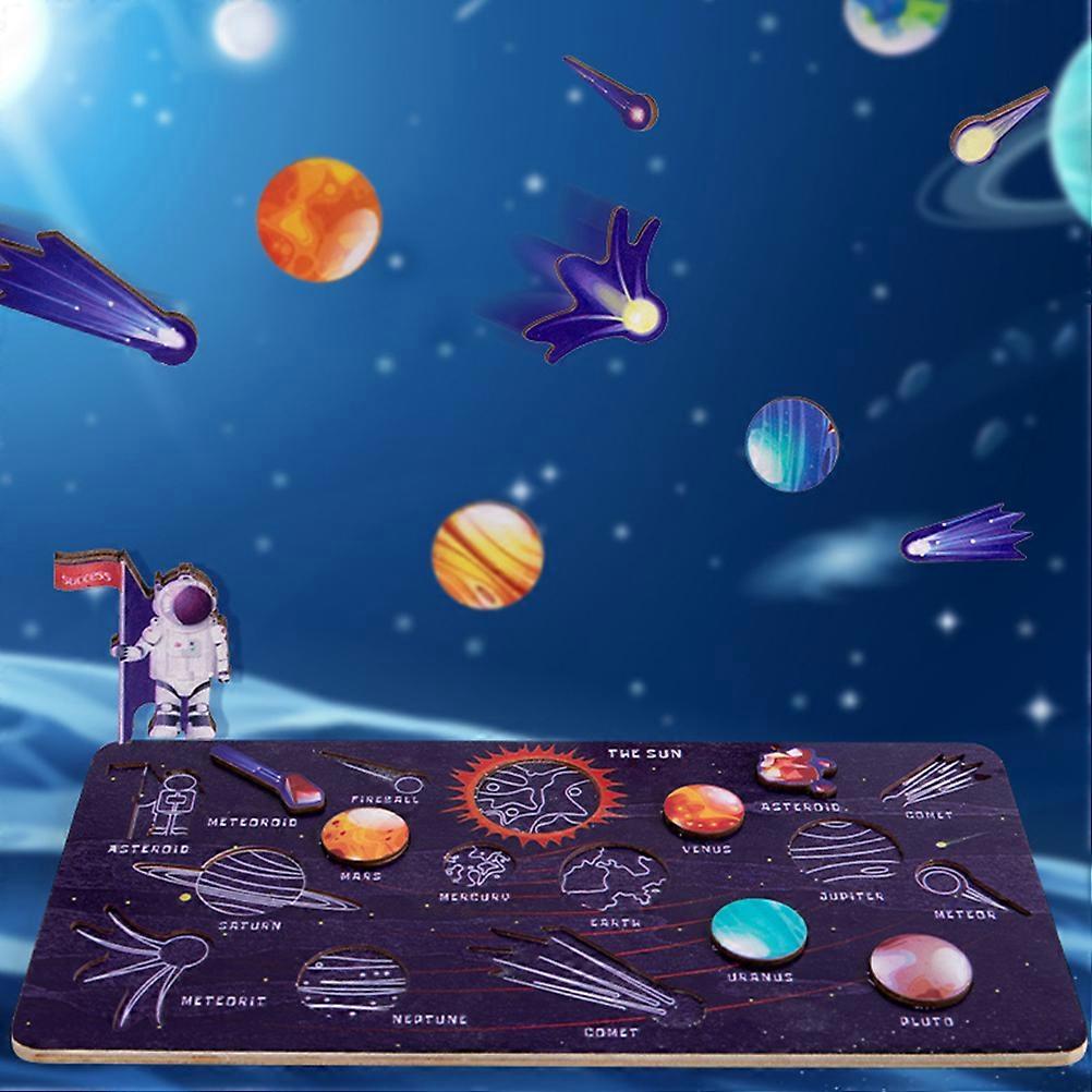 1 Set of Solar System Puzzle for Kids Wooden Solar System Planet Puzzle ...