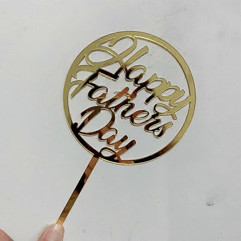 Ins Father's Day Birthday Party Cake Topper Dad Bow Tie Gold Acrylic ...