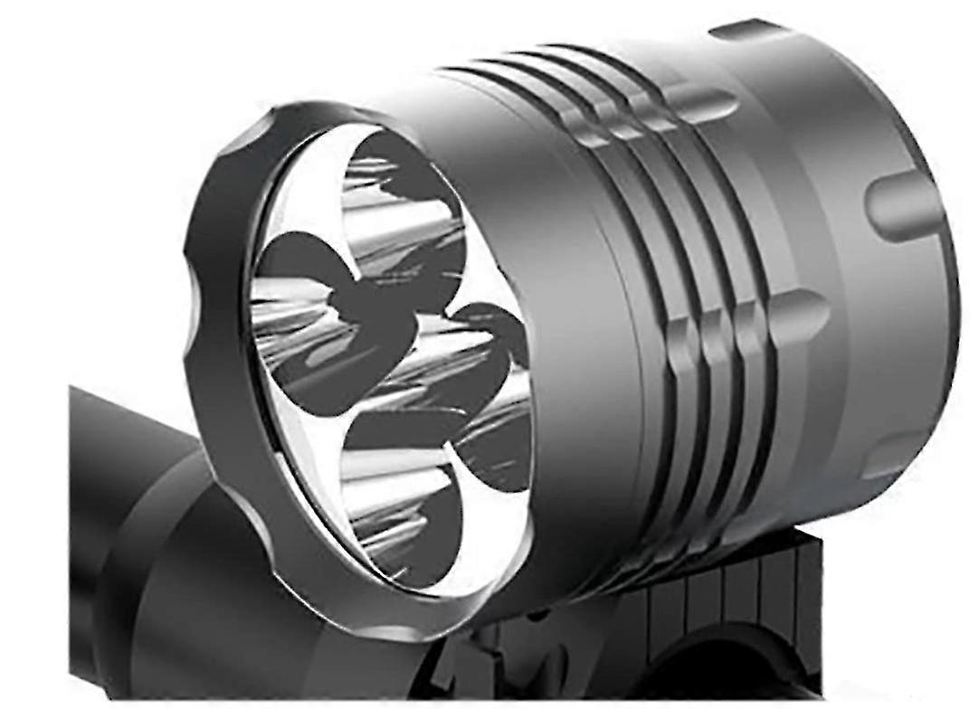 8000LM 5 x CREE XM-L T6 LED Mountain Bike Front Headlight with Rechargeable Battery Pack(Grey ...