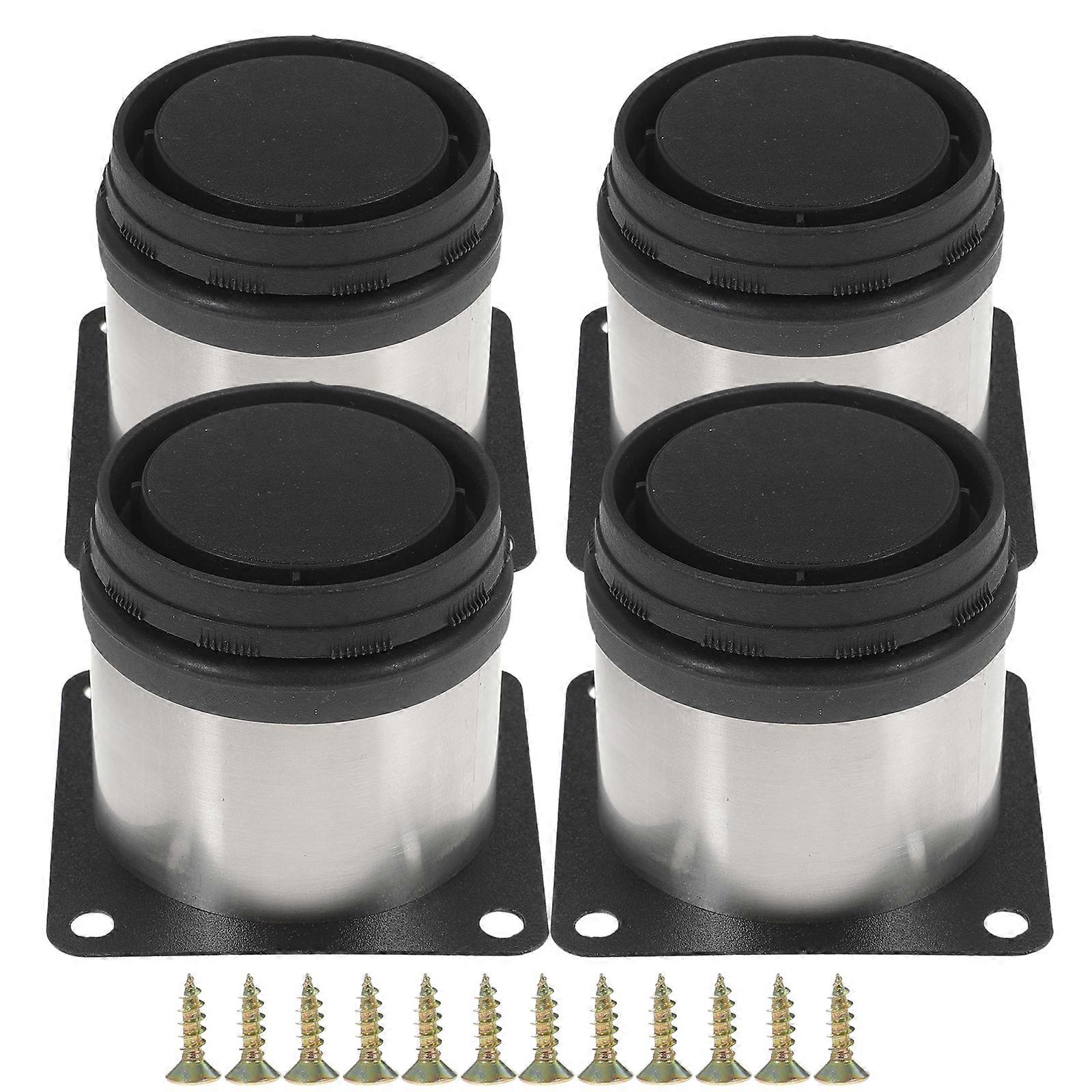 4pcs Stainless Steel Kitchen Adjustable Feet Round Furniture Legs ...