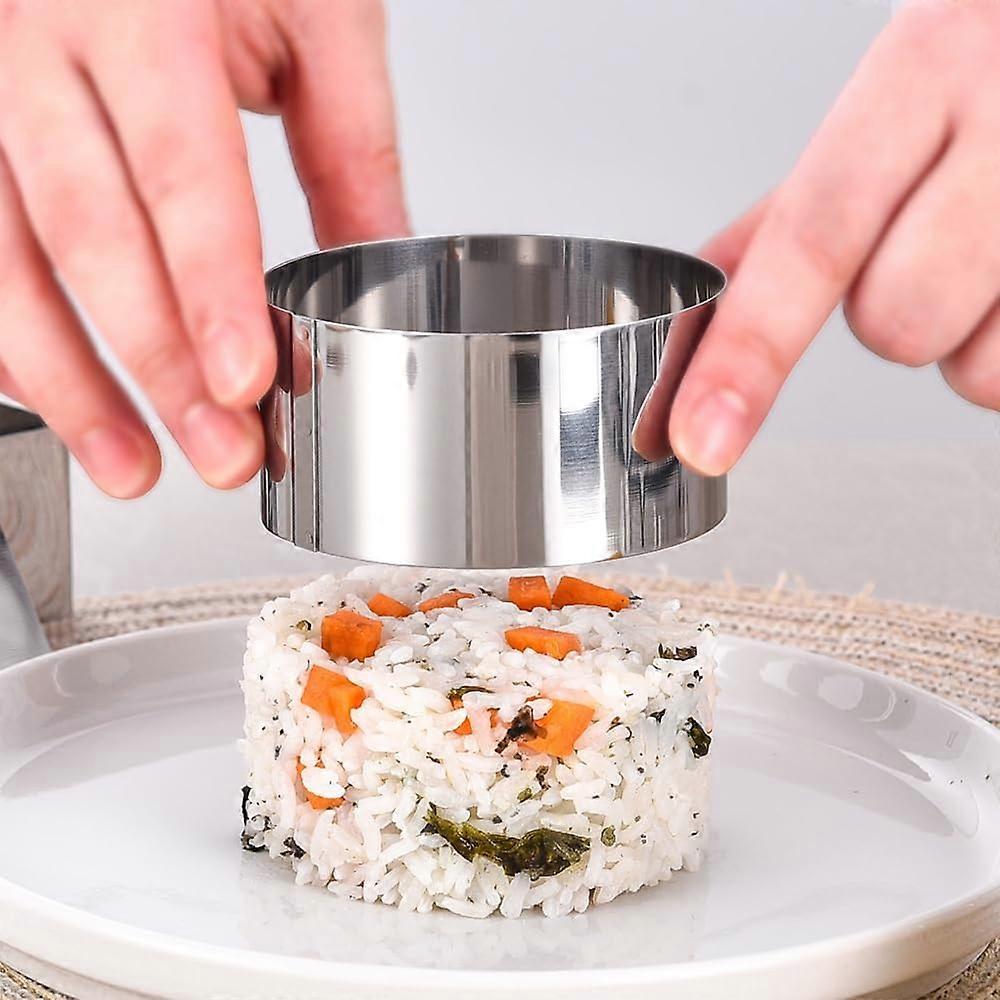 set of 6 Round Cake Ring Mold Stainless Steel 3.15 inch Food Ring Molds ...