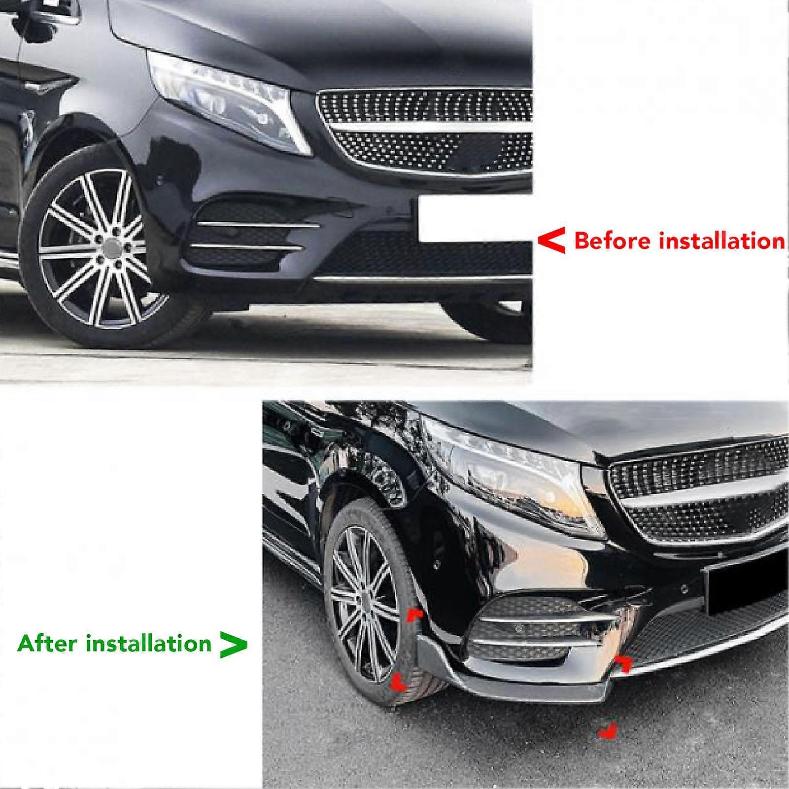 Front Bumper Side Spoiler Corner Cover Trim Canards Splitter Diffuser ...