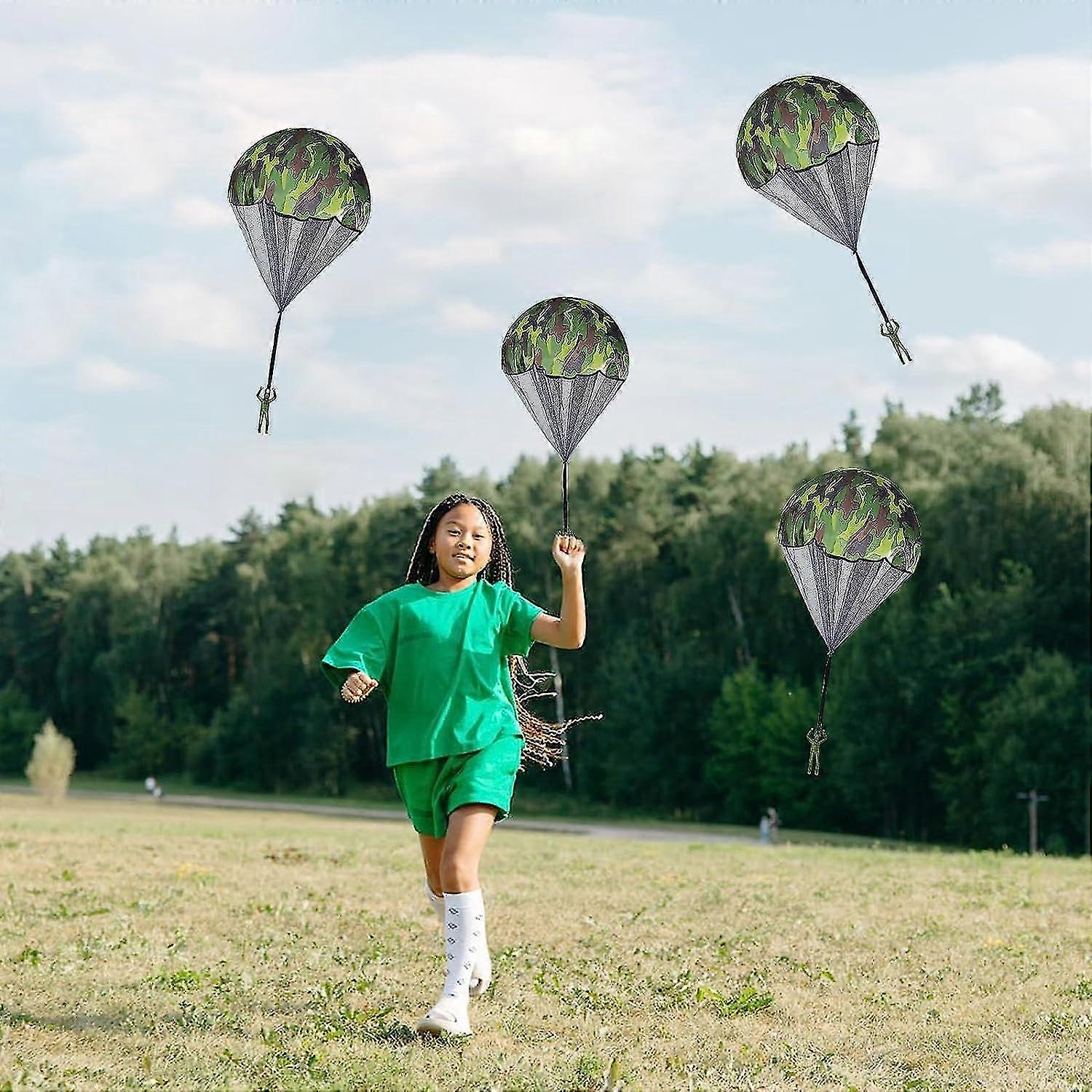 6pcs Parachute Toy, Outdoor Hand Throw Flying Toy Mens Camo Parachute ...