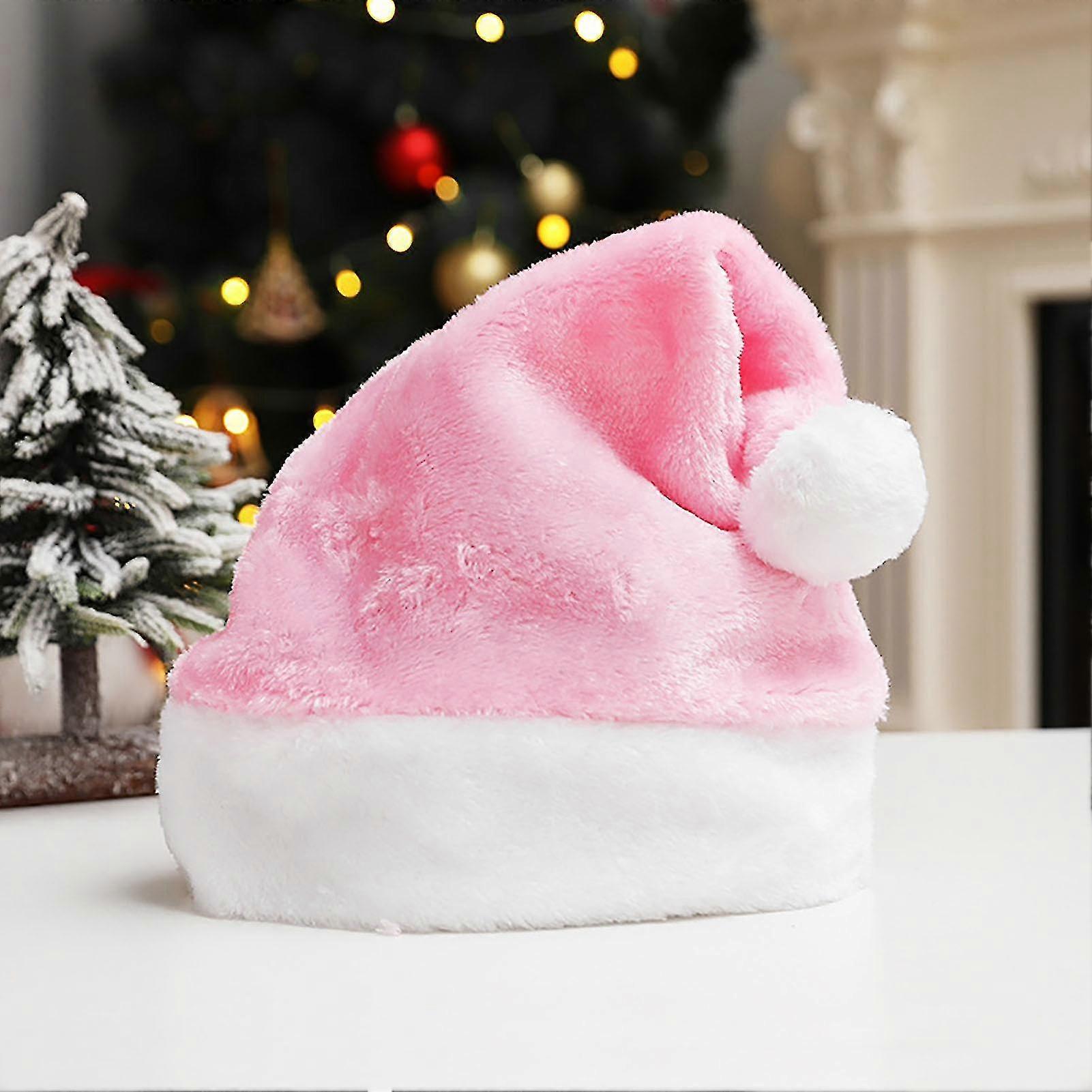 Plush Xmas Hat Soft Comfortable Vibrant Color Christmas Hat Festival ...