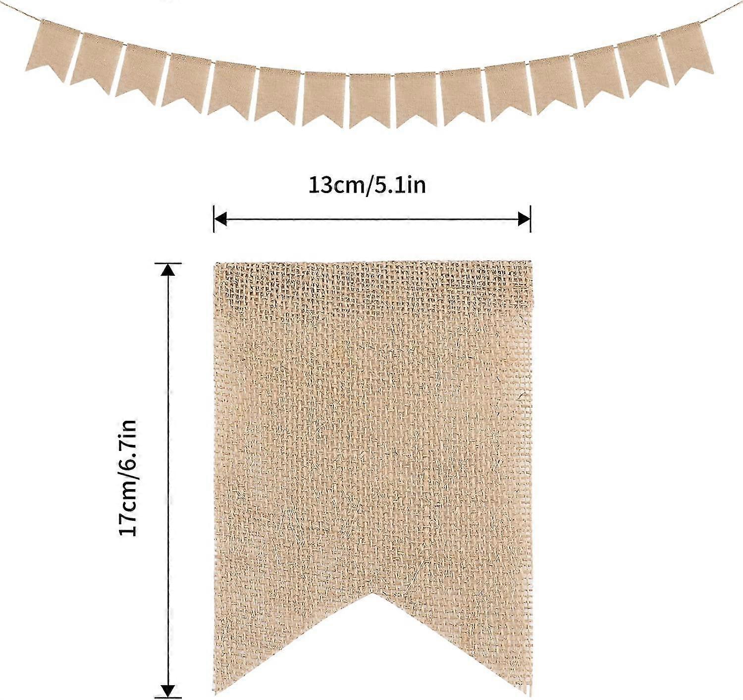 34 Piece Jute Banner Jute Canvas Banner Jute Cloth Banner Elegant ...