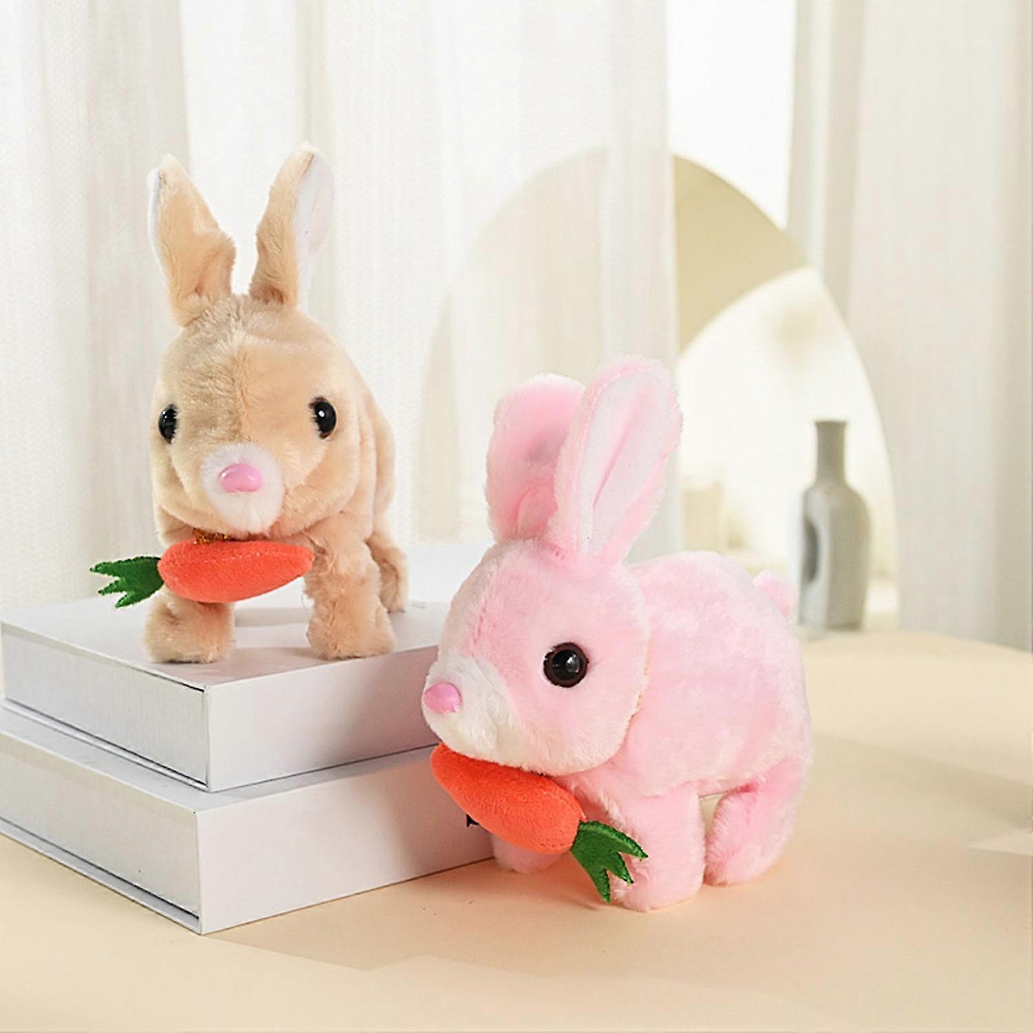 Electric Toy Interactive Walking Bunny Toy with Carrot Adorable ...