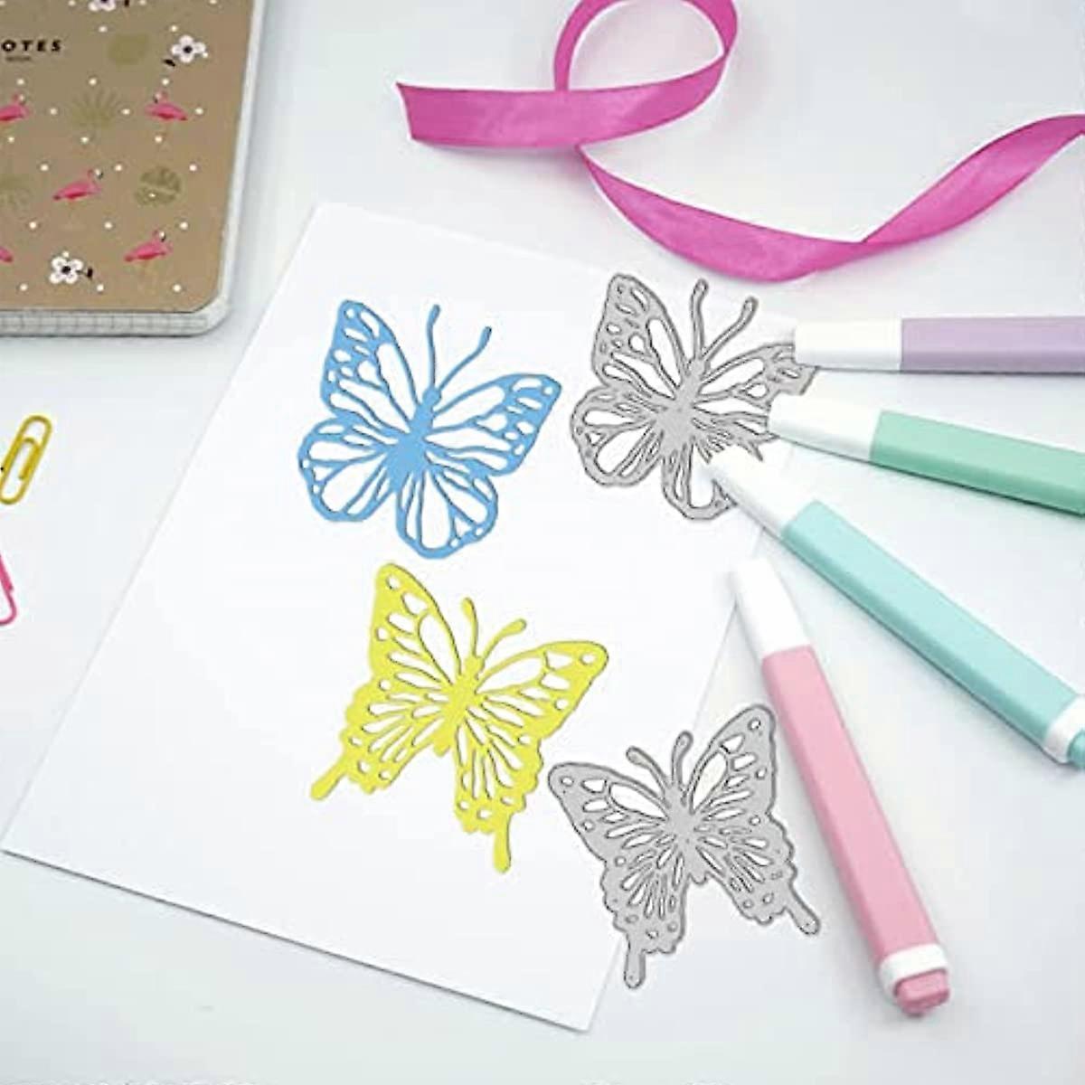 6Pcs Scrawled Butterflies Cutting Dies Metal Scribbly Butterflies Die ...