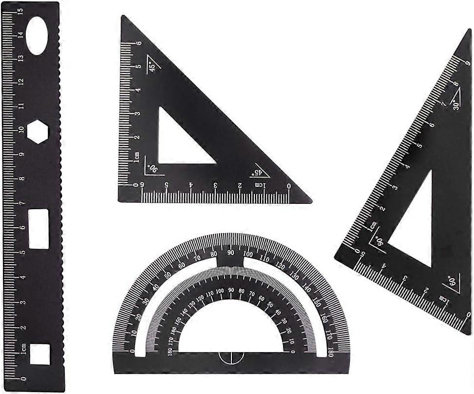 Aluminum Triangular Scale Ruler Set Includes 2 Pieces Triangular Ruler Protractor | Fruugo UK