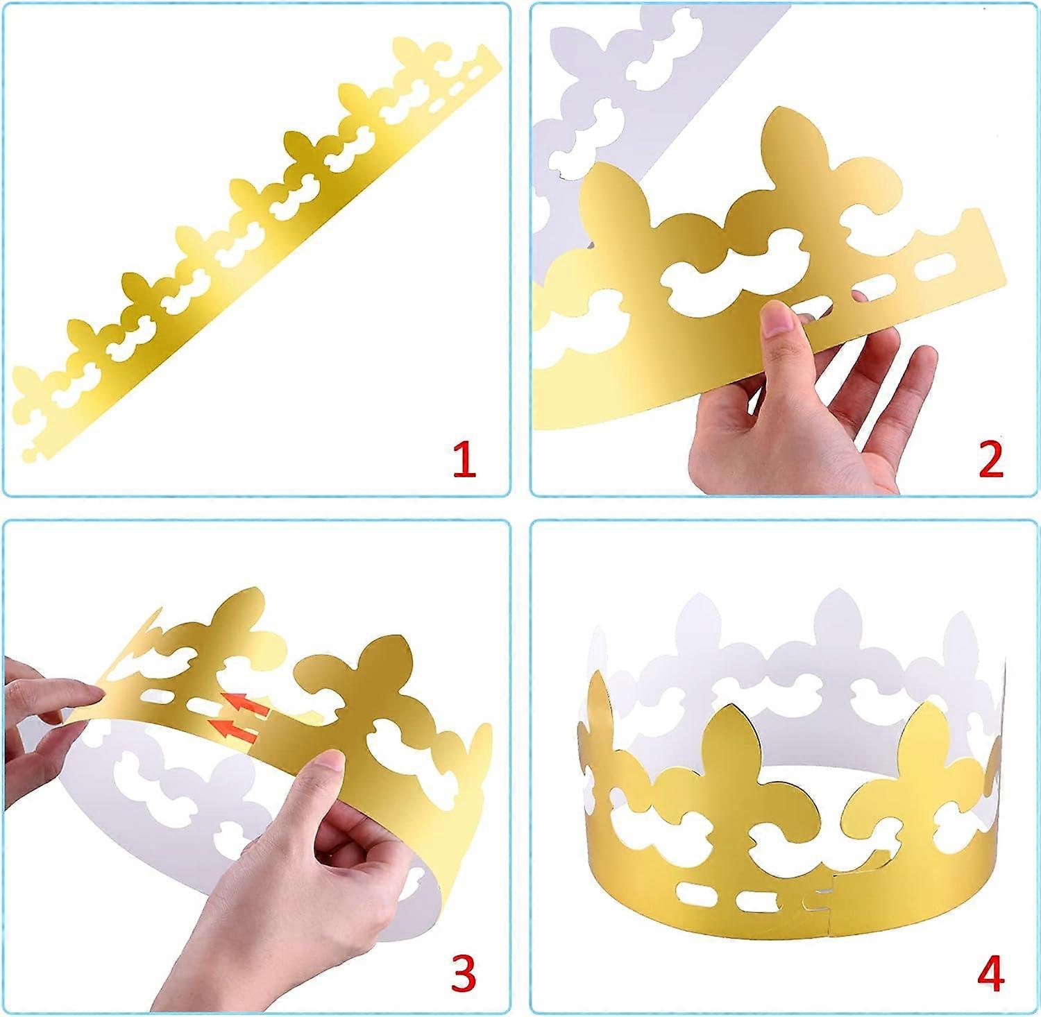 30 Pieces Golden Paper Crown Party Gold Crowns Hats King Crowns for ...