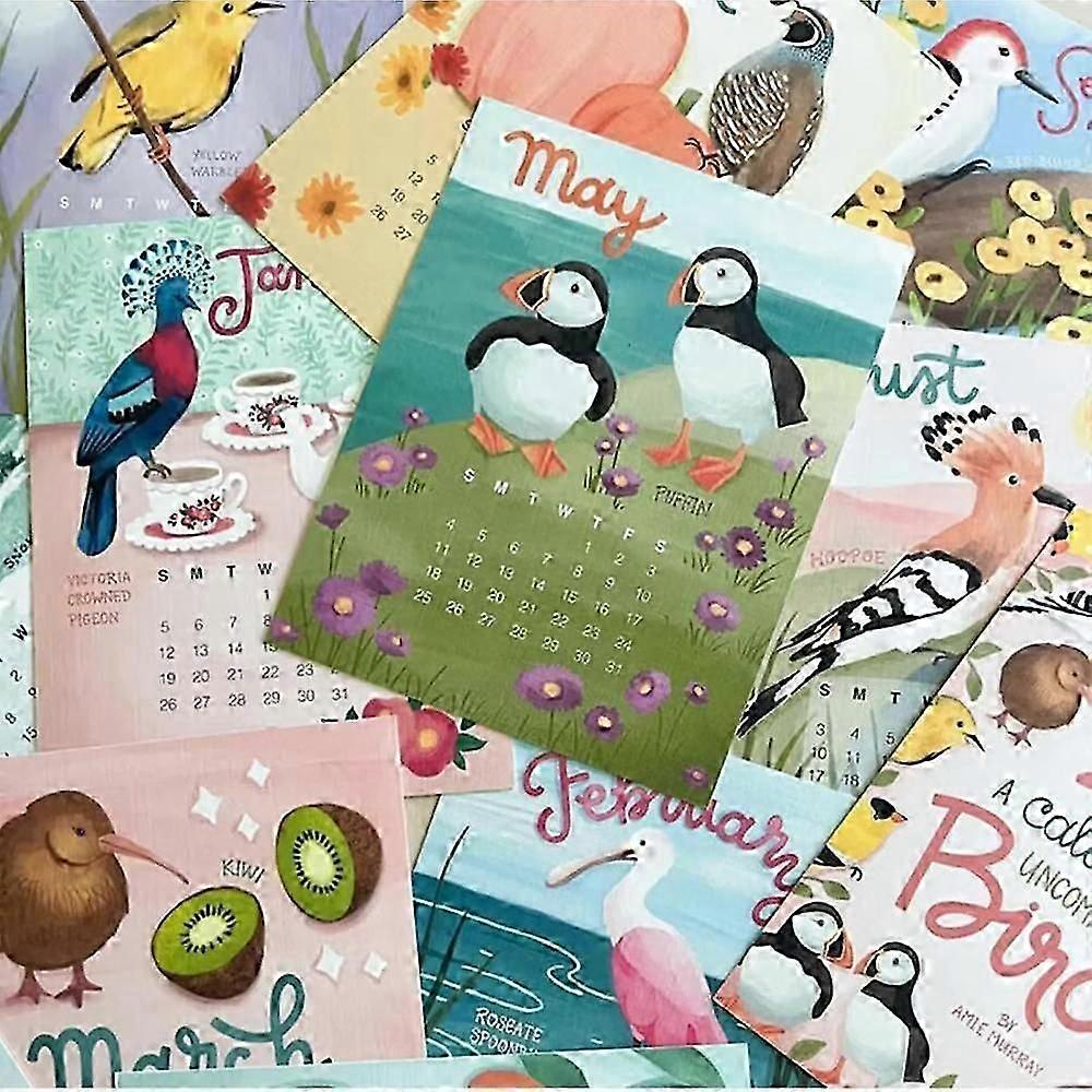 2025 Calendar, 2025 Hand Drawn Bird-Themed Desk Calendar, 2025 A ...