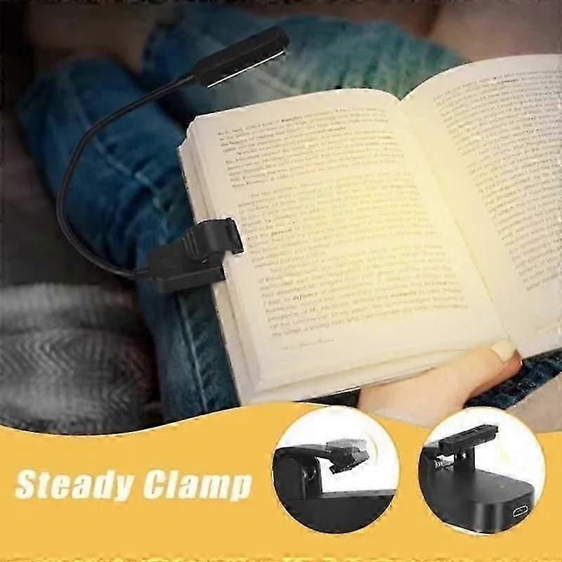 Rechargeable Book Light Mini 7 LED Reading Light 3-Level Warm Cool ...