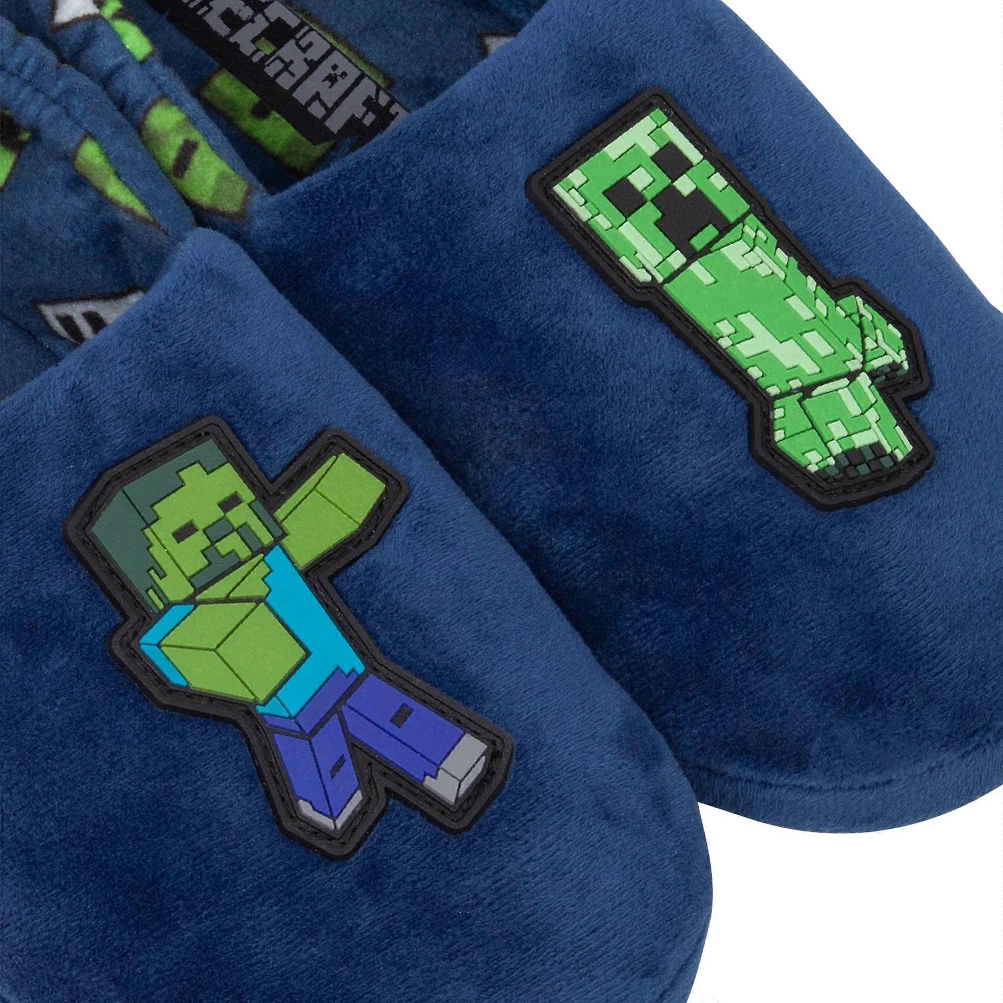 Minecraft Childrens/Kids Zombie Vs Creeper Slippers | Fruugo UK