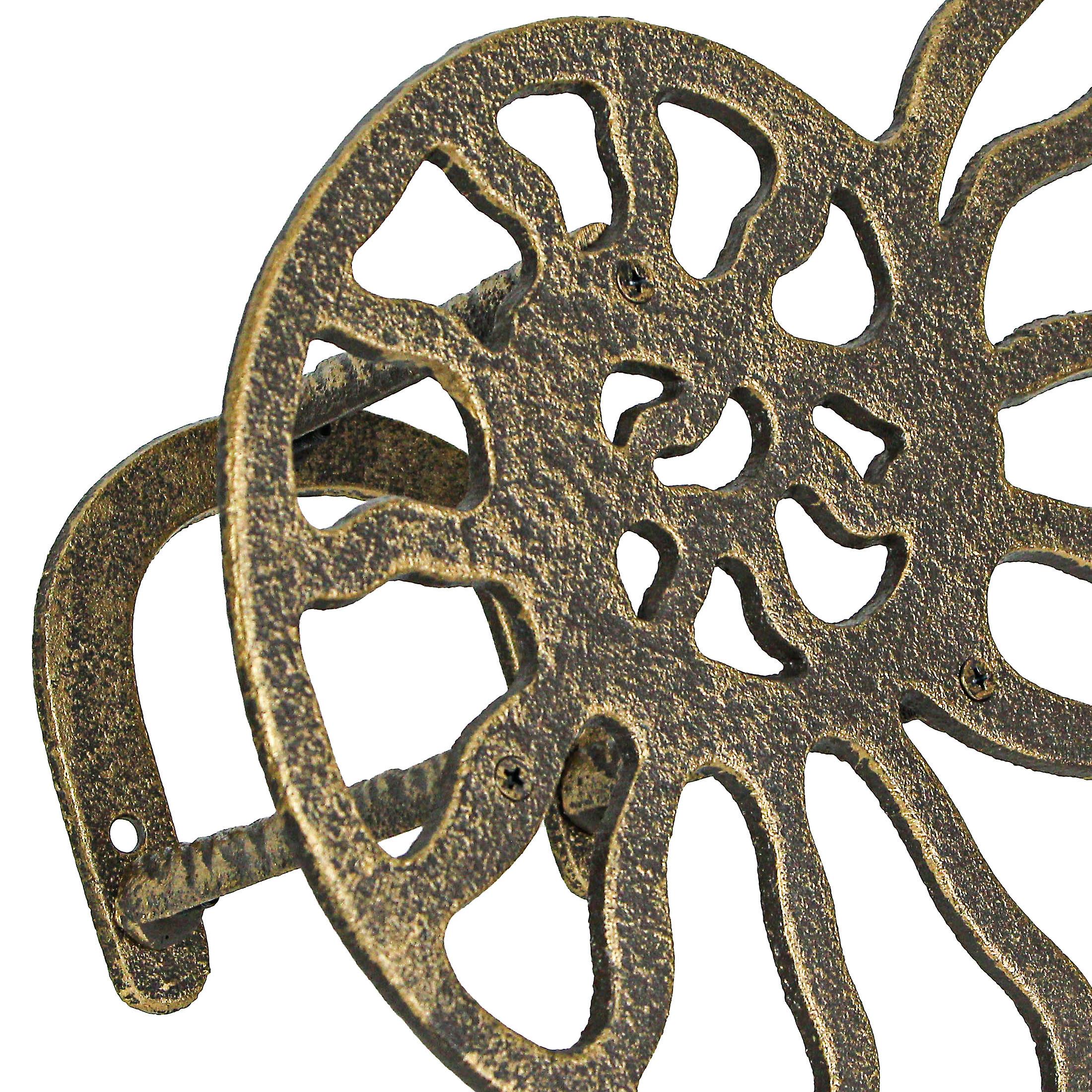 12-Inch Bronze Finish Cast Iron Nautilus Seashell Decorative Hose ...