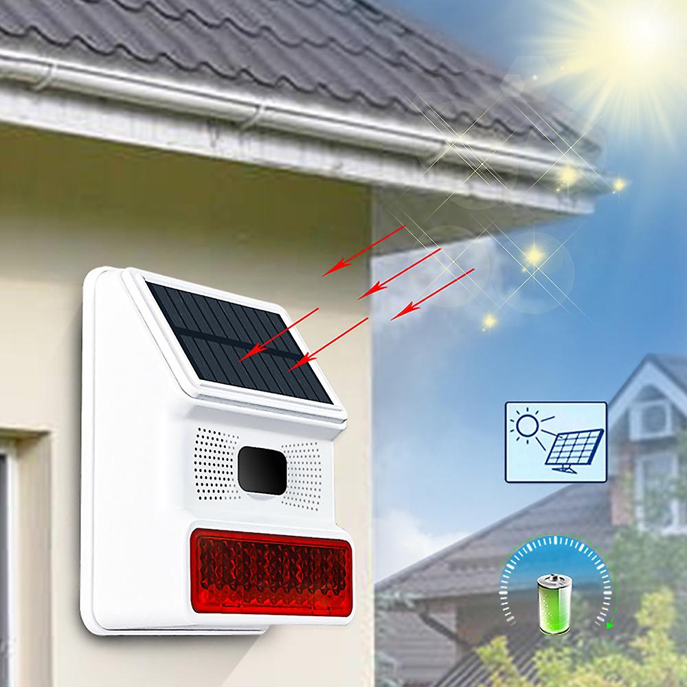 Solar Sound Strobe Light Alarm Infrared Induction Anti-interference ...