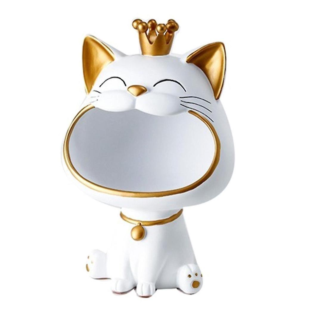 Laughing Cats Statue Key Bowl For Entryway Table Storage Bowl Tray Big ...