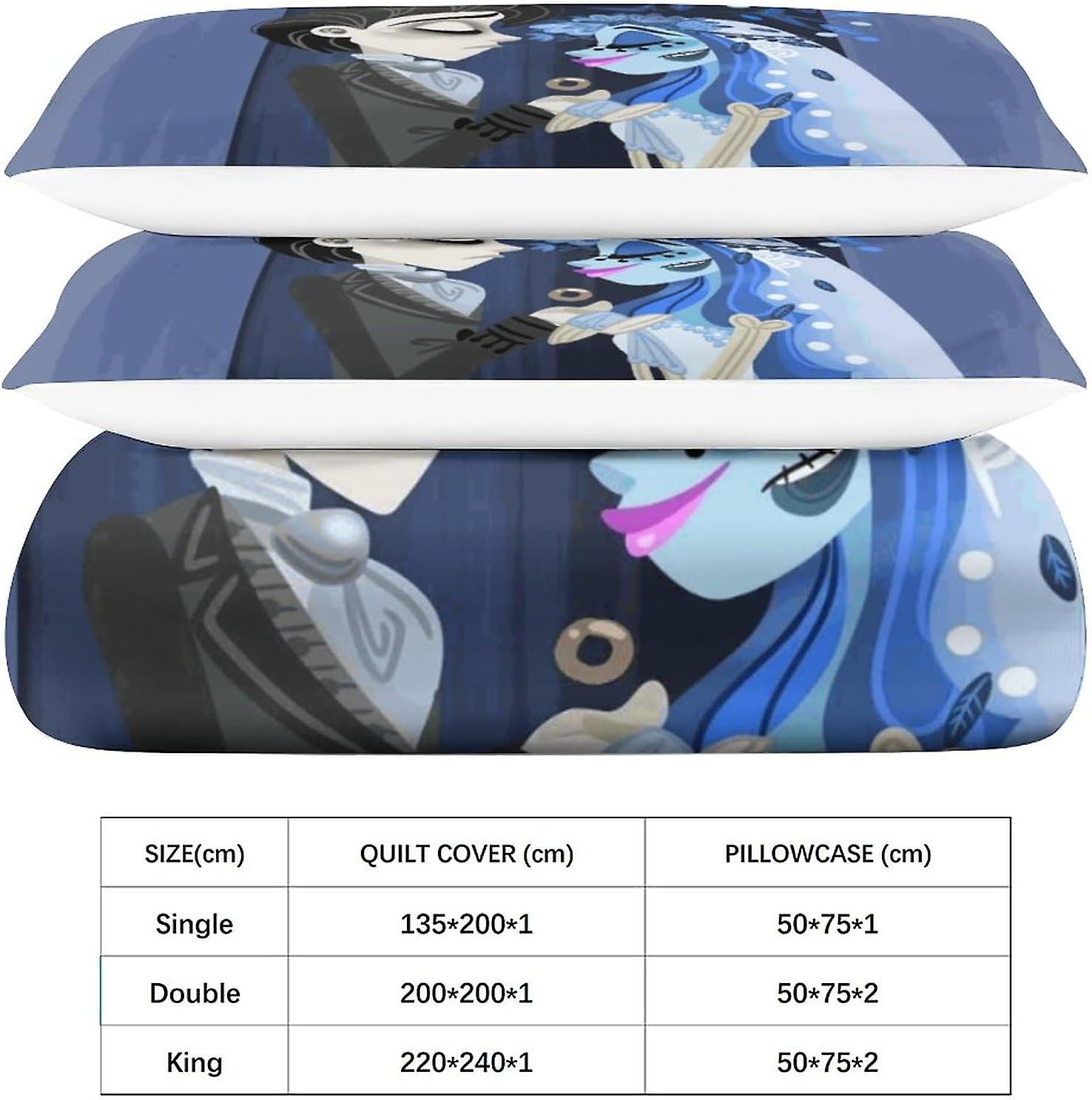 Corpse Bride 3 Piece Set Printed Duvet Cover Bed Set, Bedding Set, Soft ...