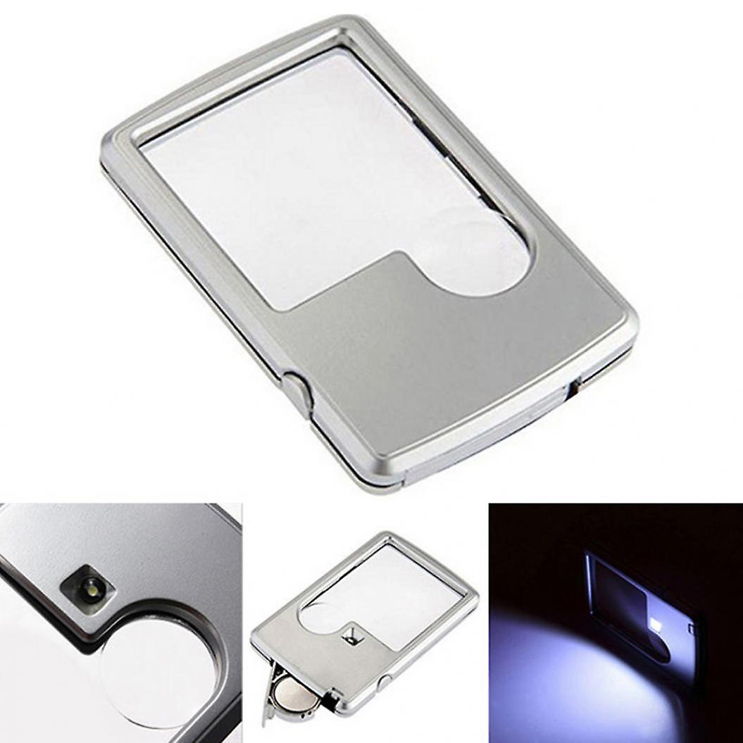 Card Shape LED Magnifier 3X/6X Magnifying Glass Handheld Loupe Reading ...