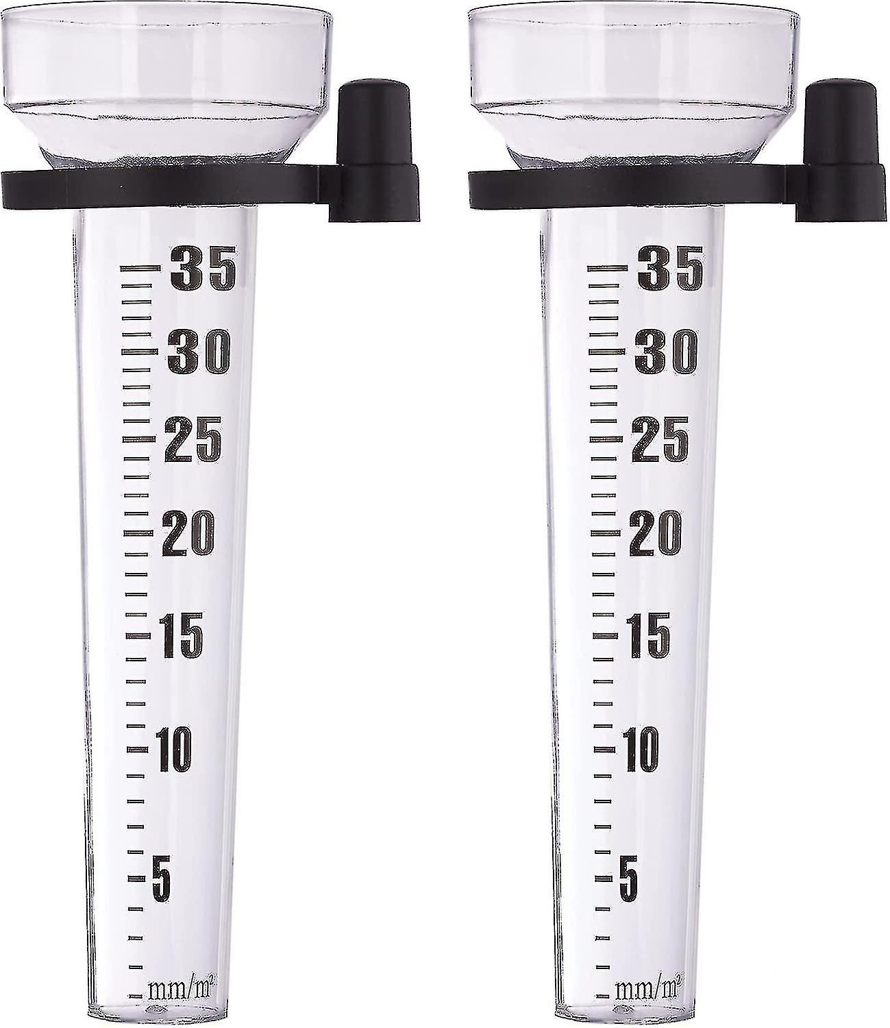 Relaxdays Rain Gauge Set Of 2, With Holder, Garden Rainfall Measurer ...