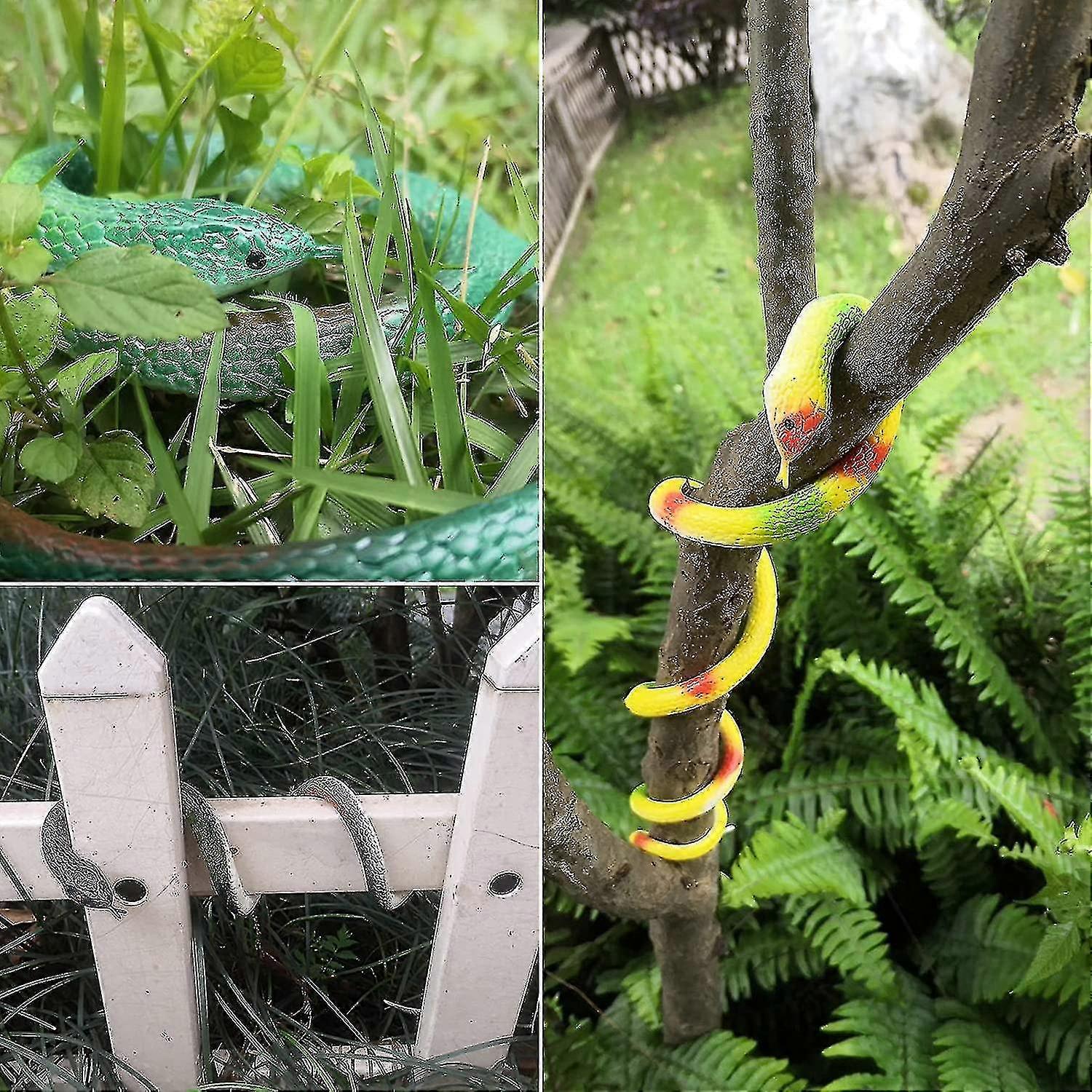 Rubber Snakes To Keep Birds Away - 4 Pieces Realistic Fake Rubber Snake ...