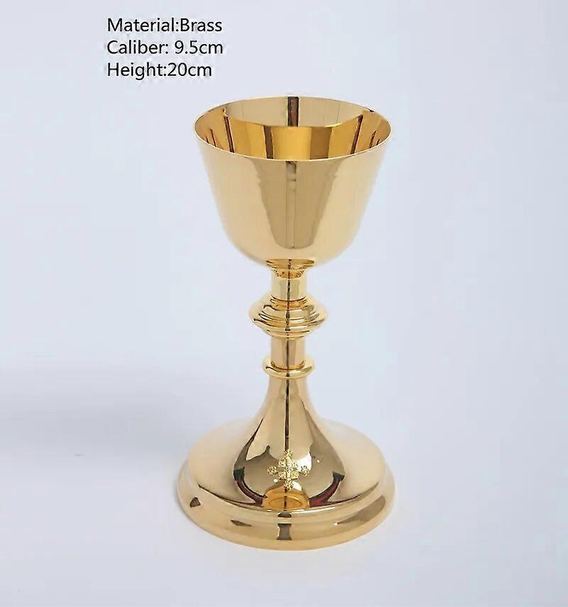Catholic Chalice And Paten Set Brass Gold Gilded Priest Ciborium With Cross Cover Hosts Ciboria ...