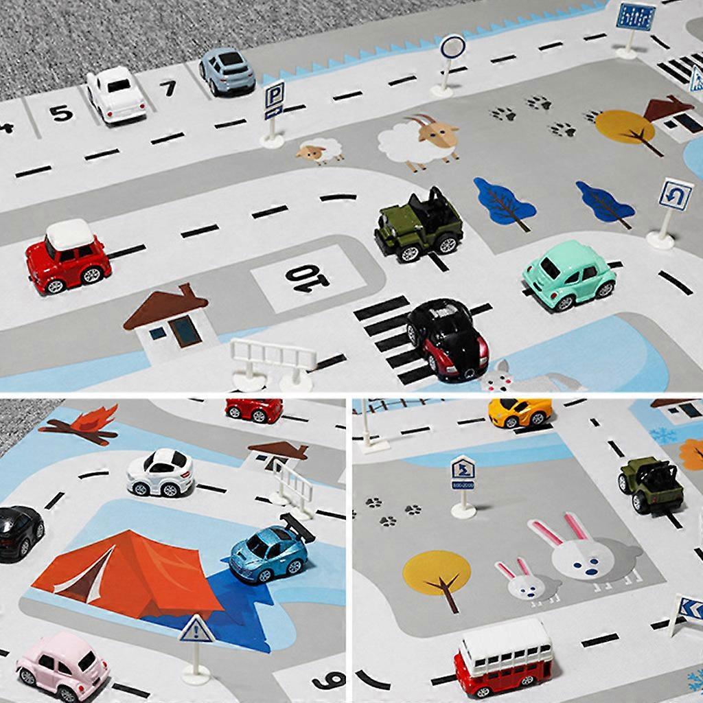 Kids Play Mat City Road Buildings Parking Map Game Scene Map ...