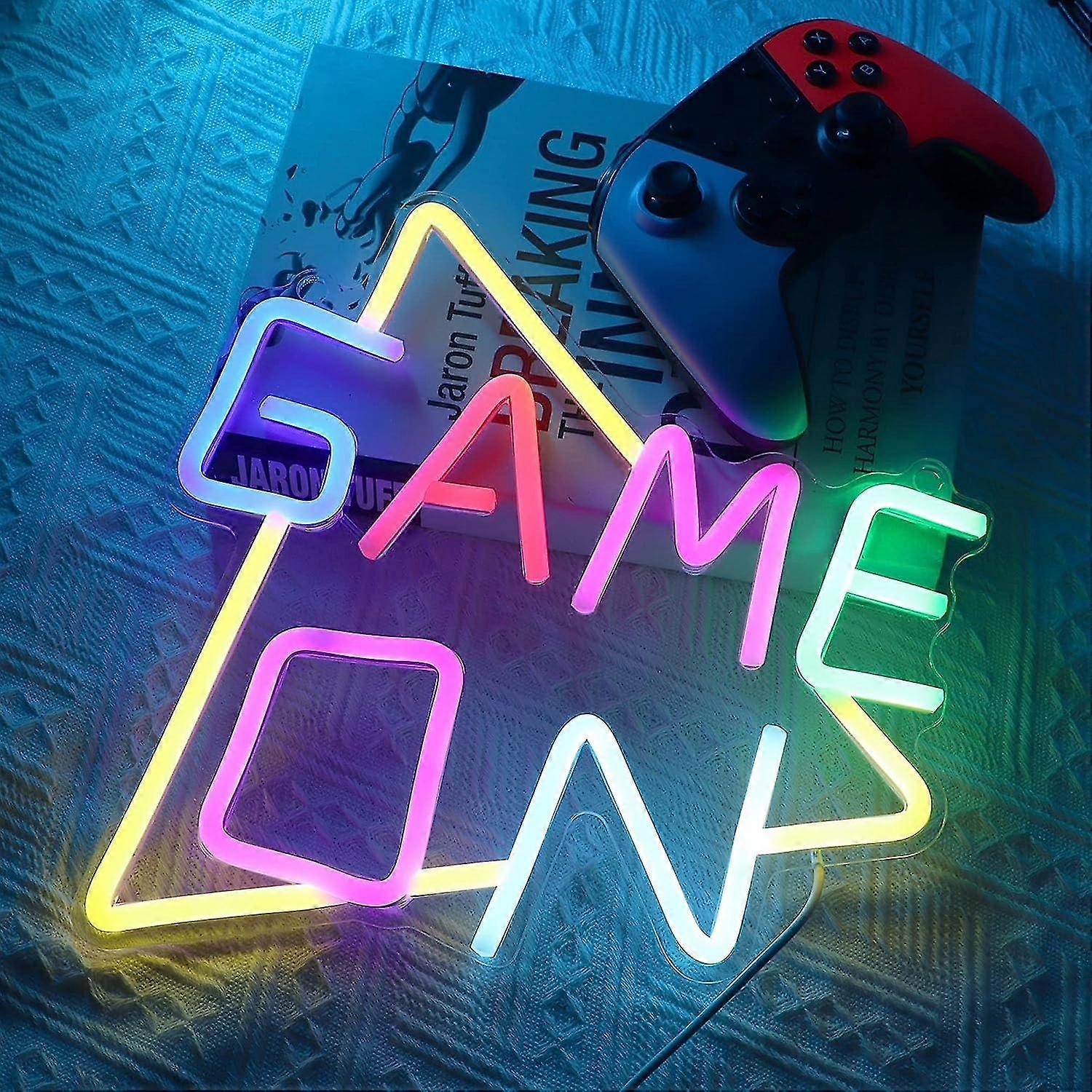 Game On Neon Signs For Gamer Room Decor, Light Up Colorful Led Bedside ...
