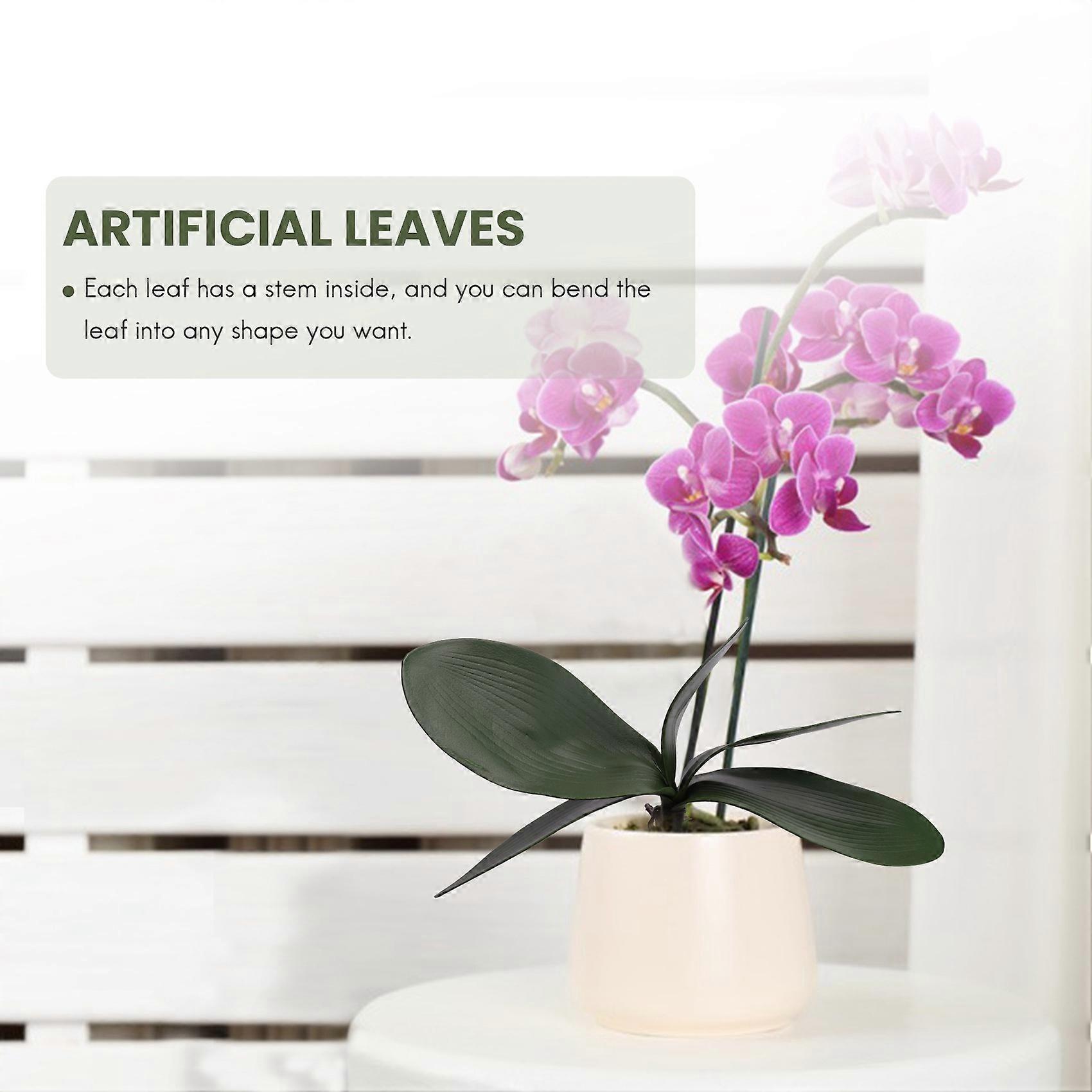 Phalaenopsis Orchids Leaves Artificial Real Looking Latex Contact ...
