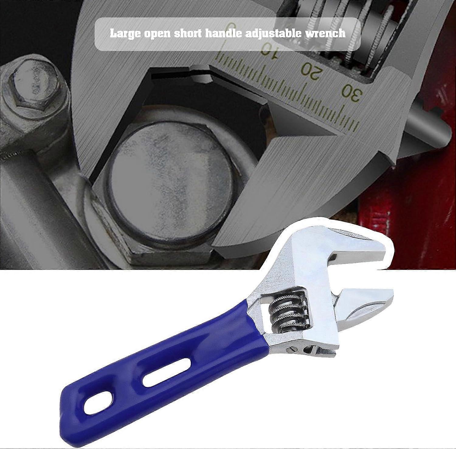 Adjustable wrench, large opening, adjustable with short handle, pipe ...