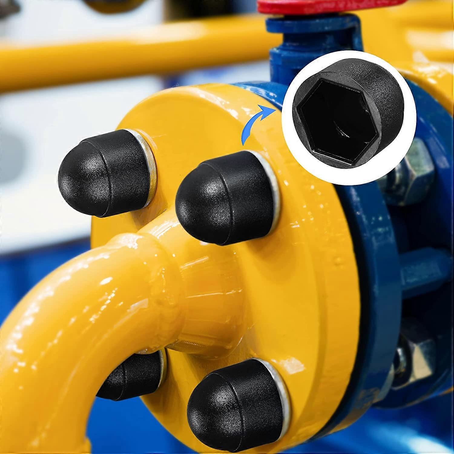 Plastic Dome Bolt Nut Protection Cap Caps M8/13mm Hex Screw Cap Black ...