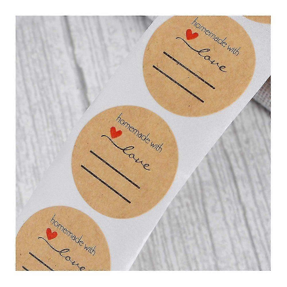 Pack Of 500 Kraft Paper Stickers 5cm Sticker Labels Round Self Adhesive ...