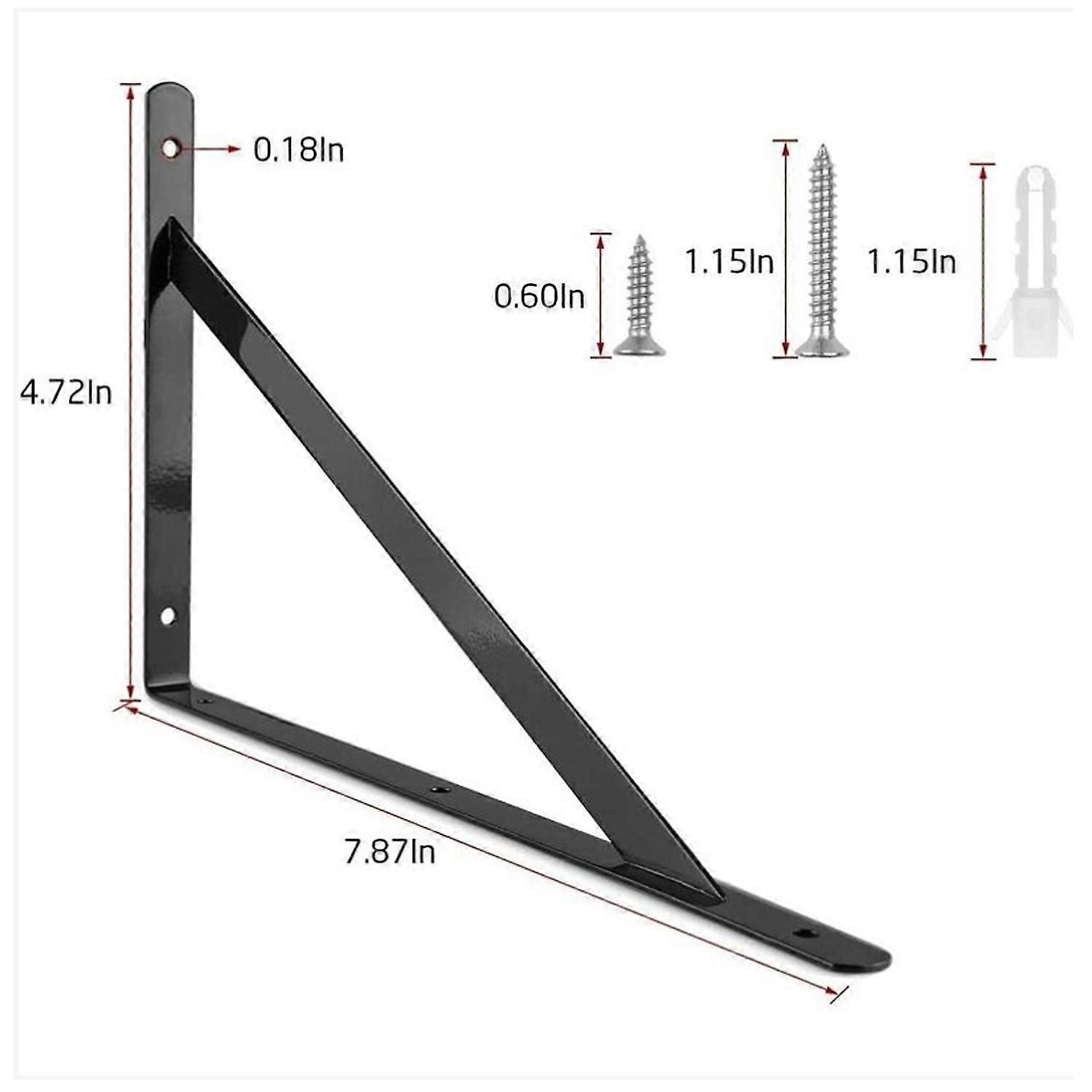 Wall Shelf Bracket, 6 Pcs 90 Degree Steel Triangular Brackets, Shelf ...