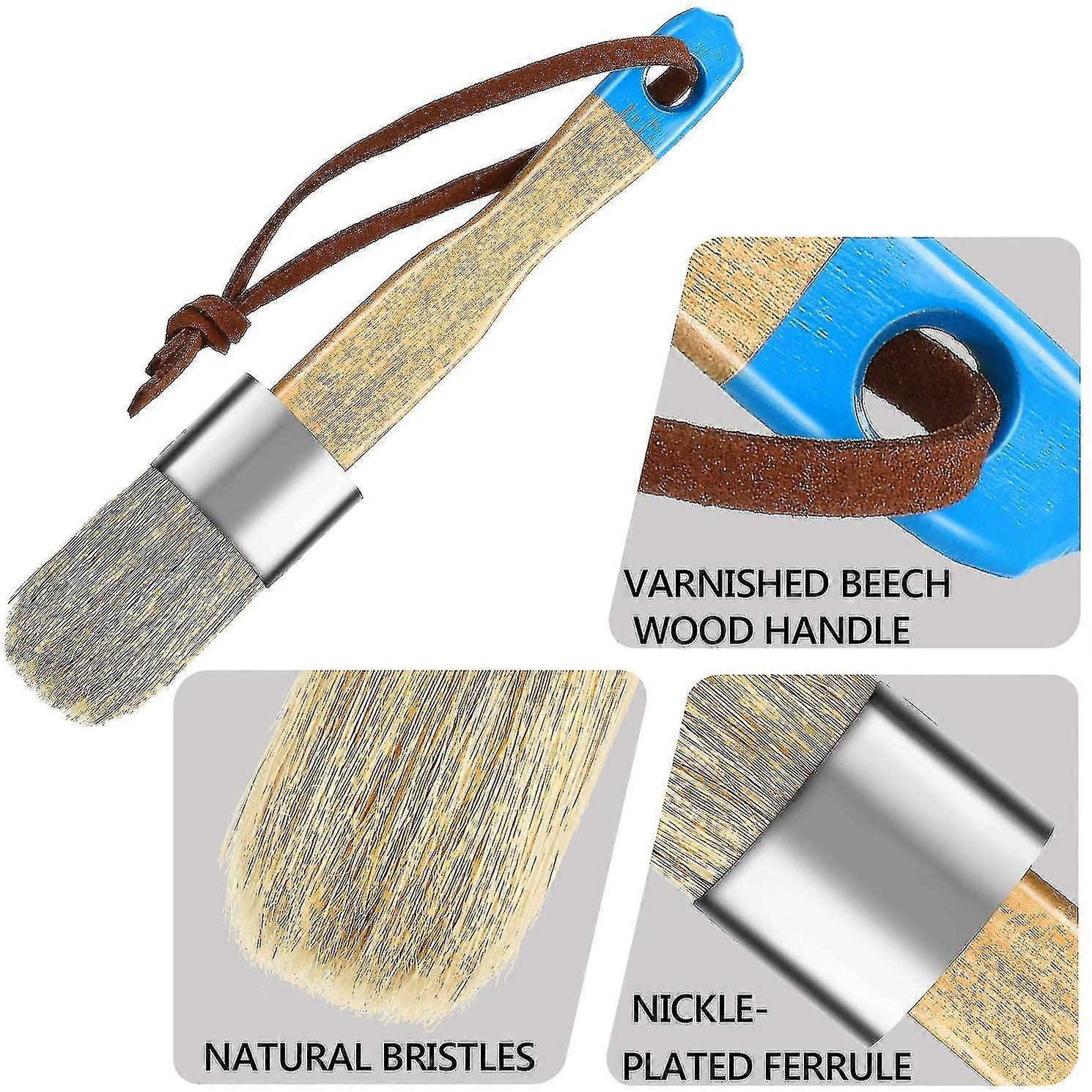 3 Pieces Chalk And Wax Paint Brushes Bristle Stencil Brushes For Wood ...