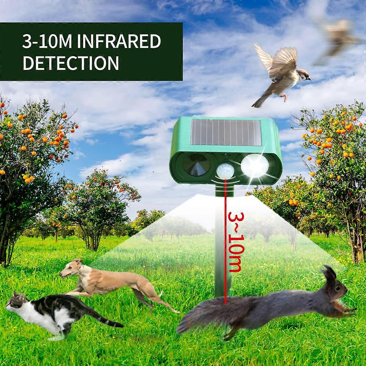 Ultrasonic Cat Deterrent,Solar Powered Deterrent with Motion Sensor and ...