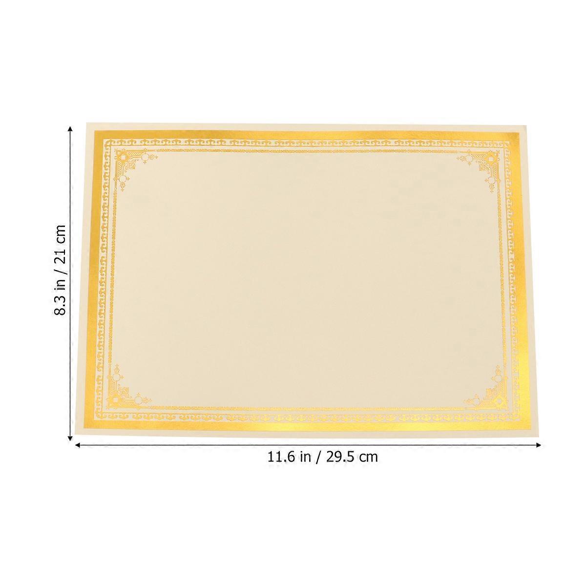 30 PCS Blank Award Paper Gold Border Certificate Paper Office ...