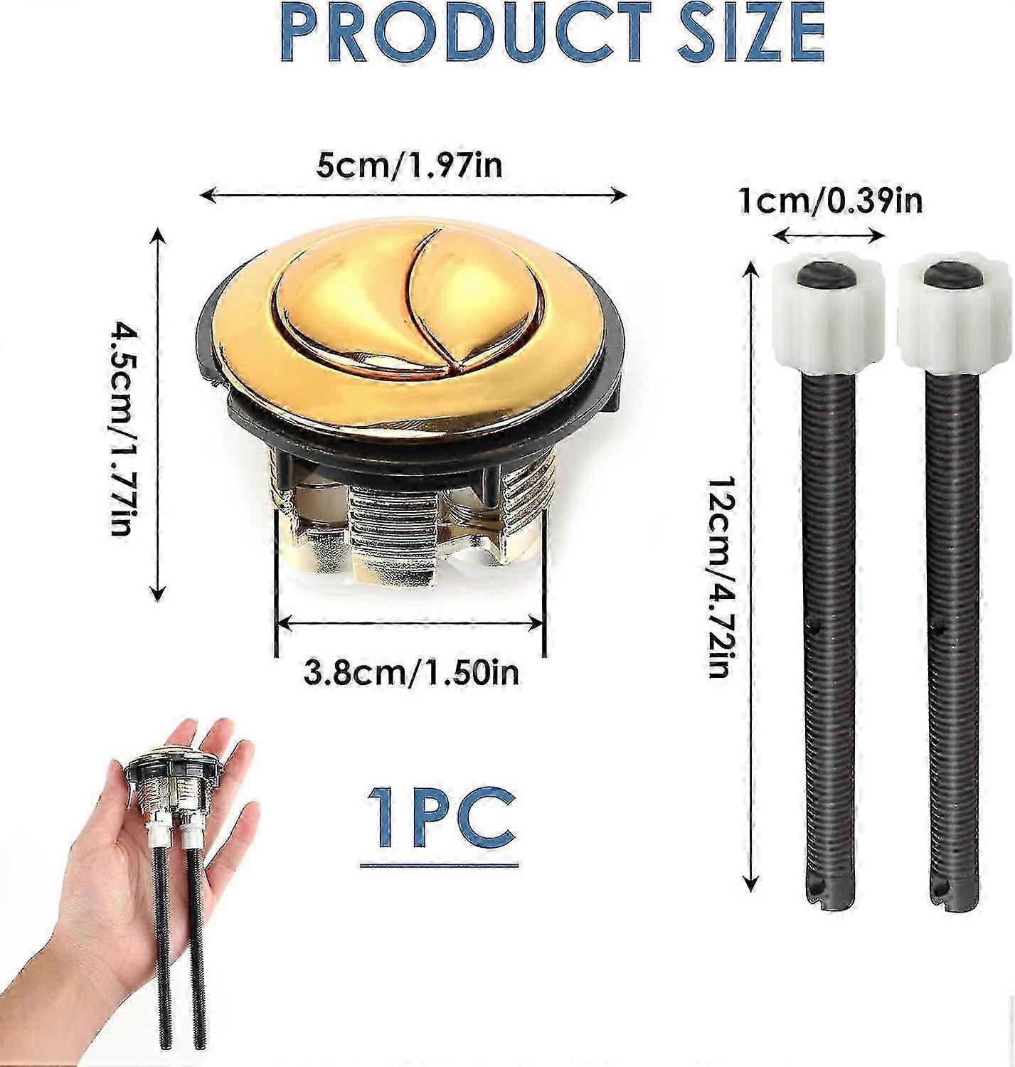 38mm Toilet Dual Flush Push Button,Universal Gold Cistern Toilet Flush ...