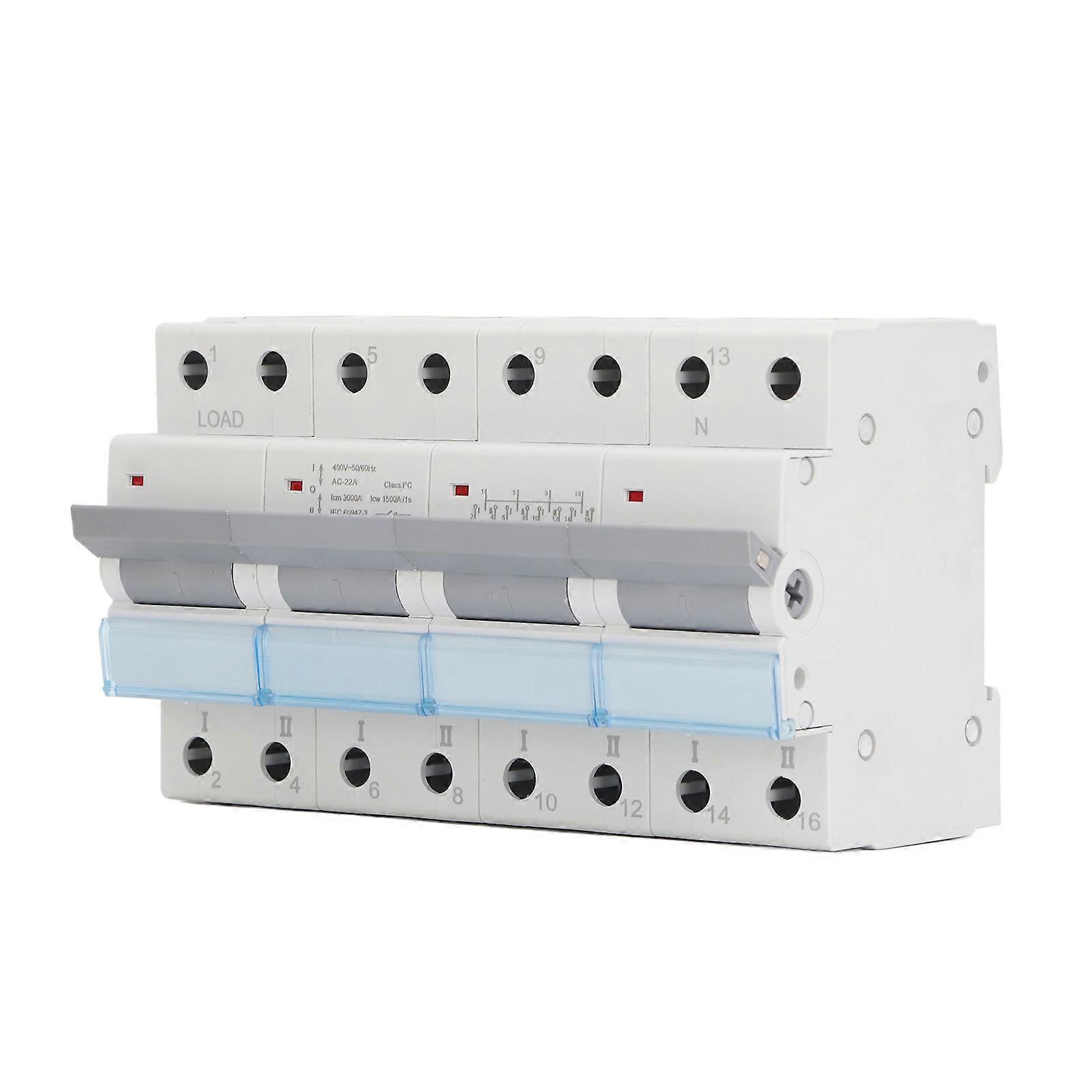 400VAC Dual Power Manual Transfer Switch DIN Rail Mount Single Side ...