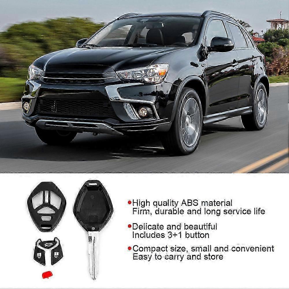 Durable Black Plastic Key Fob Cover with 3+1 Buttons for Mitsubishi ...