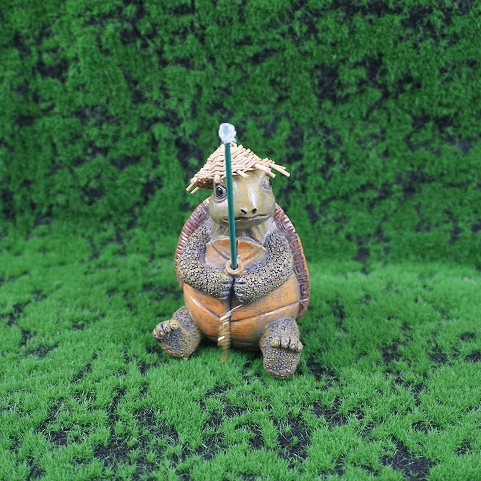 Creative Fishing Turtles Statue Cute Resin Figurine Animal Sculpture ...